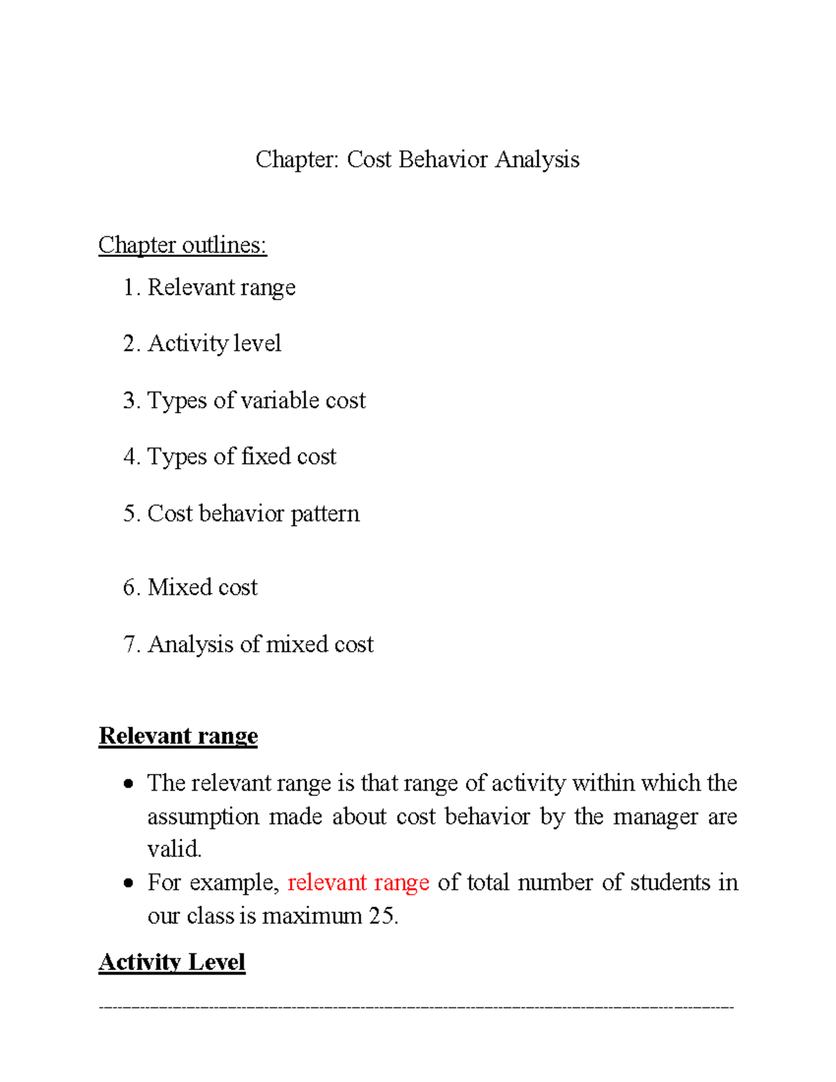 Chapter 6: Cost Behavior Analysis and High-Low Method - Studocu