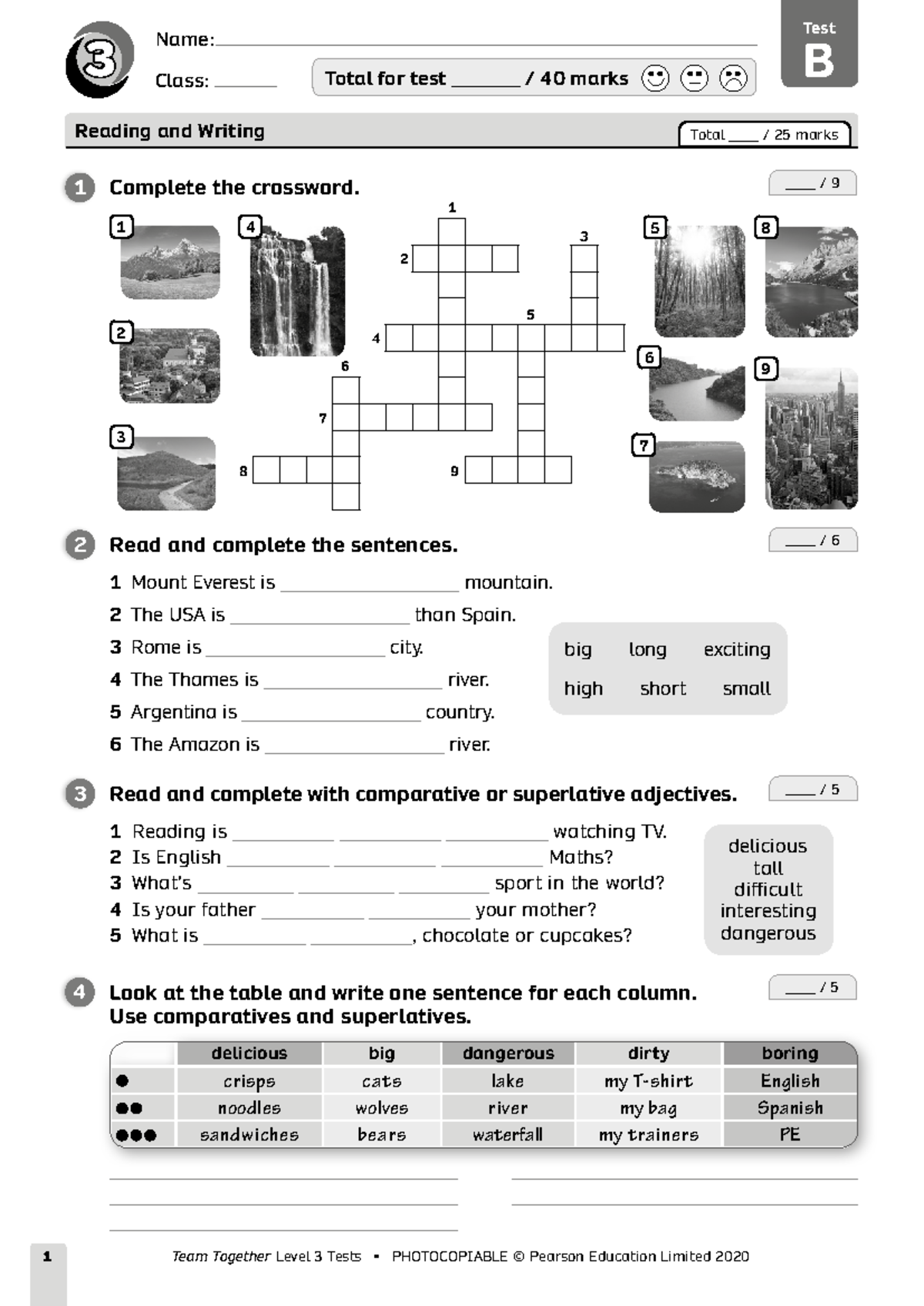 Handout Unit 3B: Reading & Writing Test for Class B - Studocu