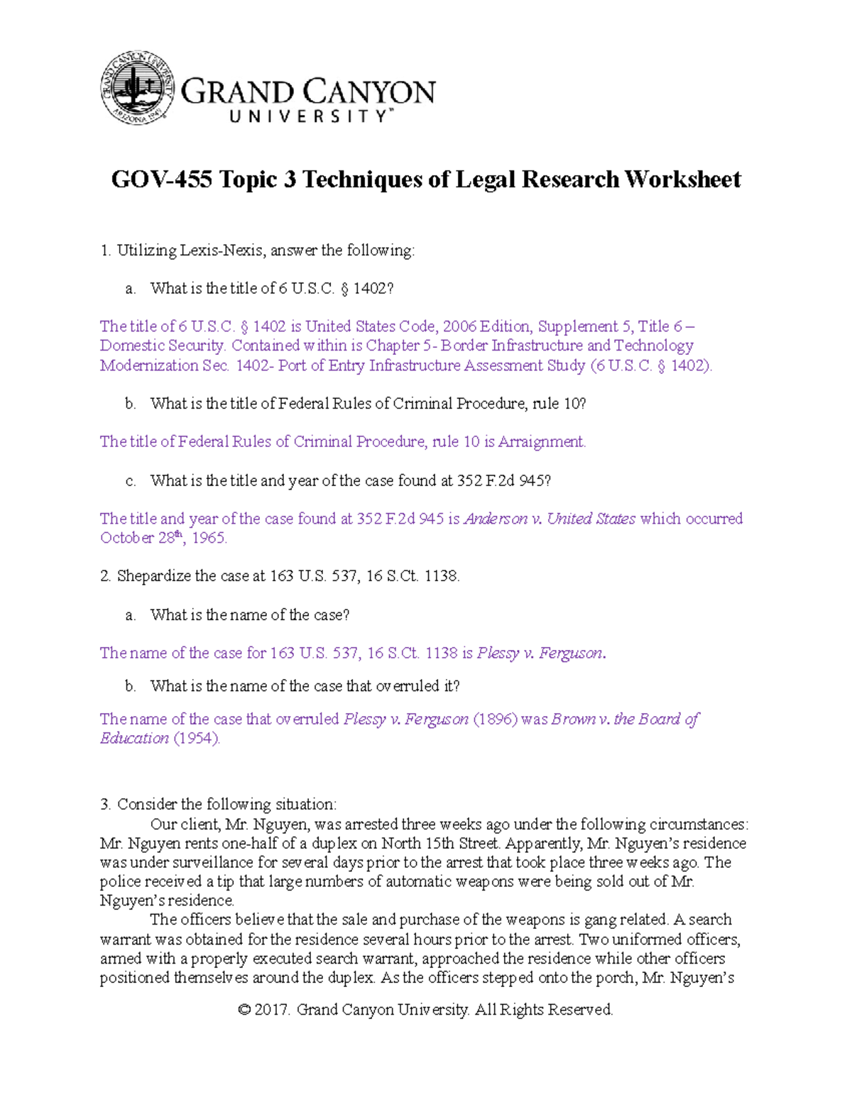 GOV-455 Topic 3 Techniques of Legal Research 5-15-17 - GOV-455 Topic 3 ...