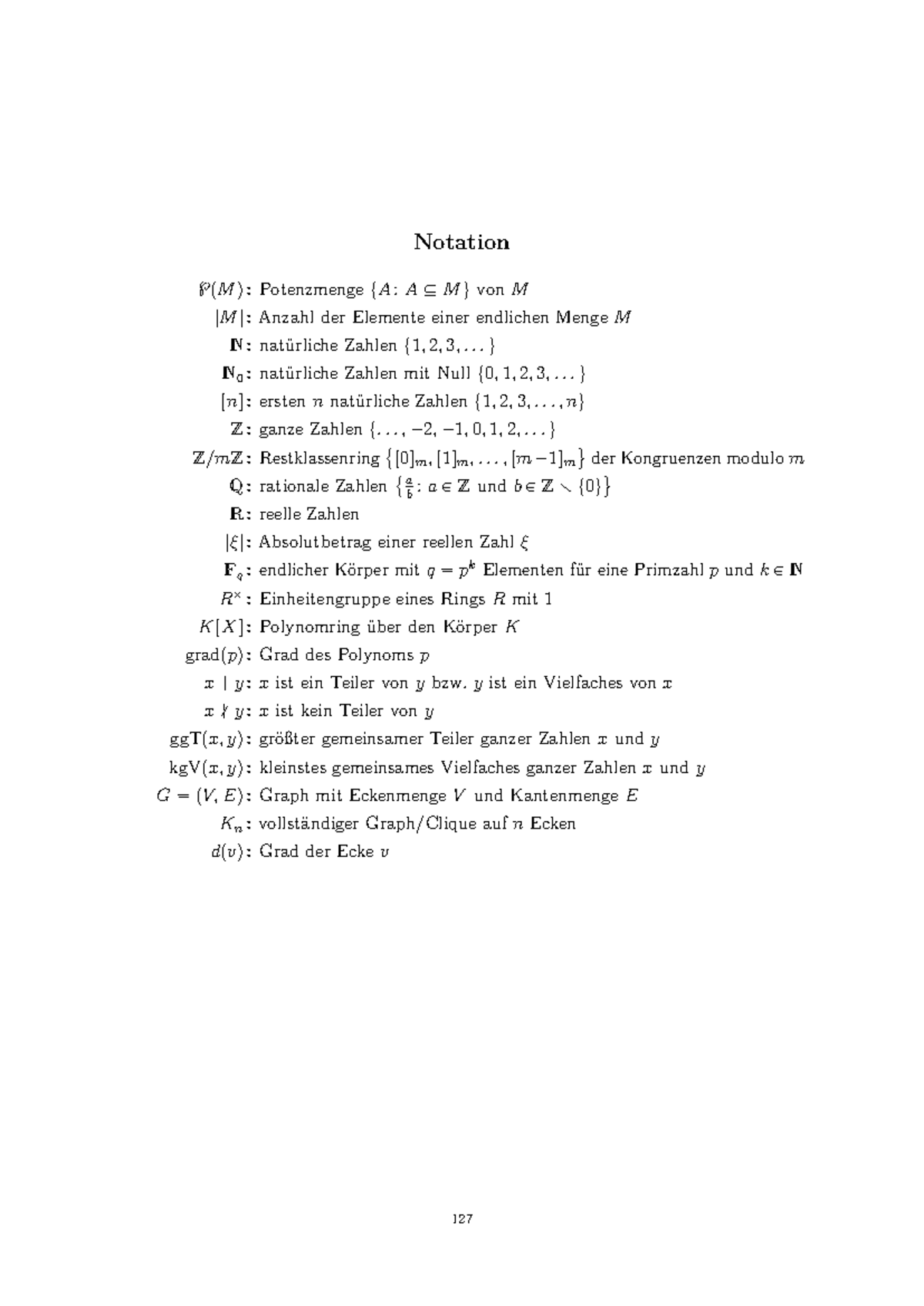Notation Maths - Notation ́pM q : Potenzmenge tA : A Ď M u von M |M ...