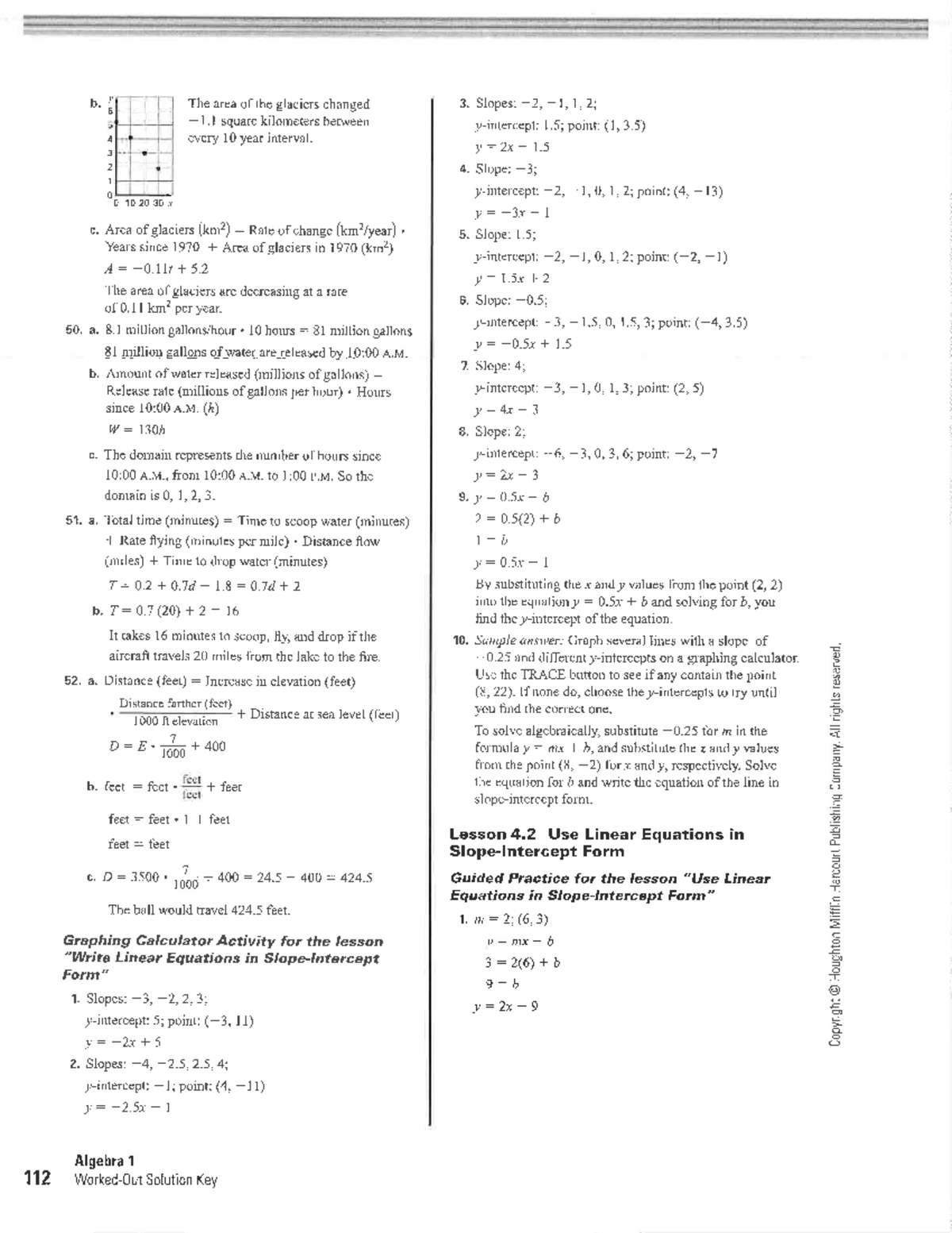 Chapter 4 Solutions for Algebra 1 (A4-5) - TB Guide - Studocu