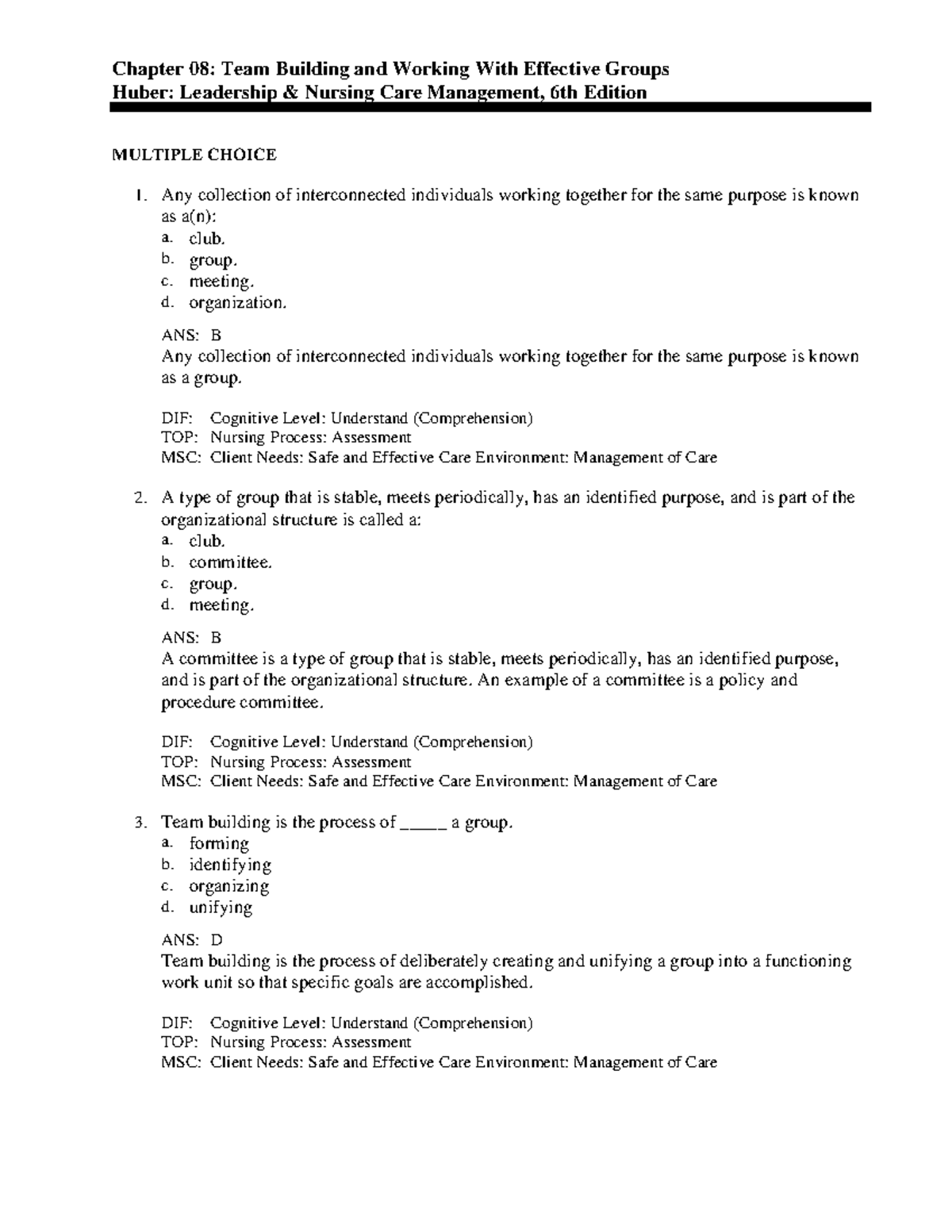 Chapter 08 Team Building & Effective Group Work Analysis - Studocu