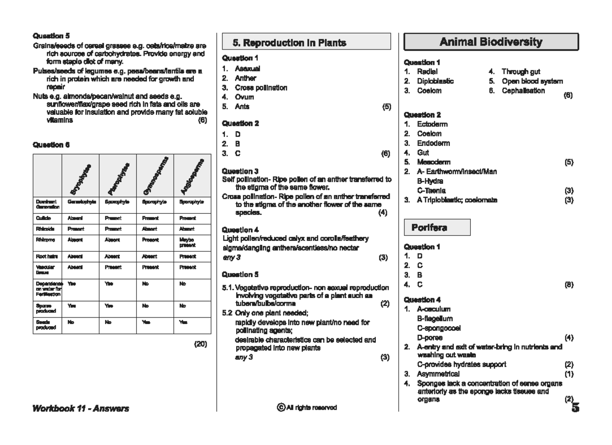 Life Science: Polifera Analogy and Plant Reproduction Notes - Studocu
