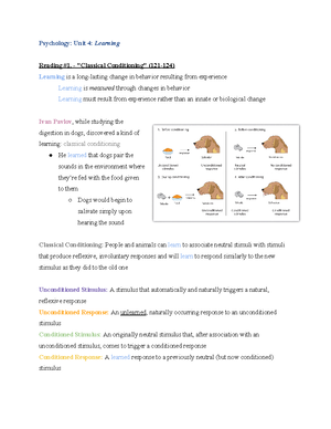 AP Psych Unit VI Outline - Module 26 How do we learn Learning - The ...