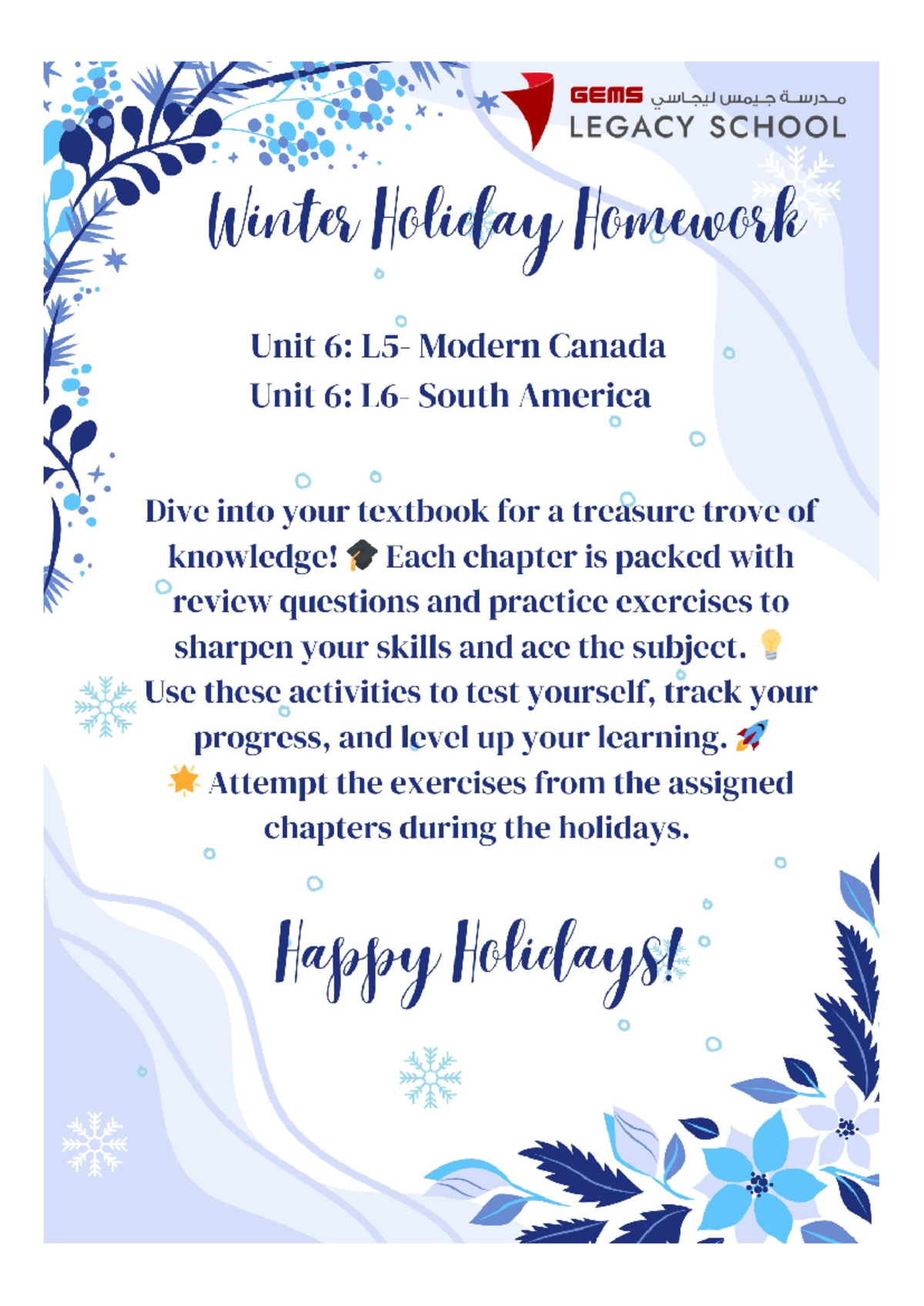 MSC Winter Holiday Gr8 - i need to do hw - Moral Social & Cultural ...