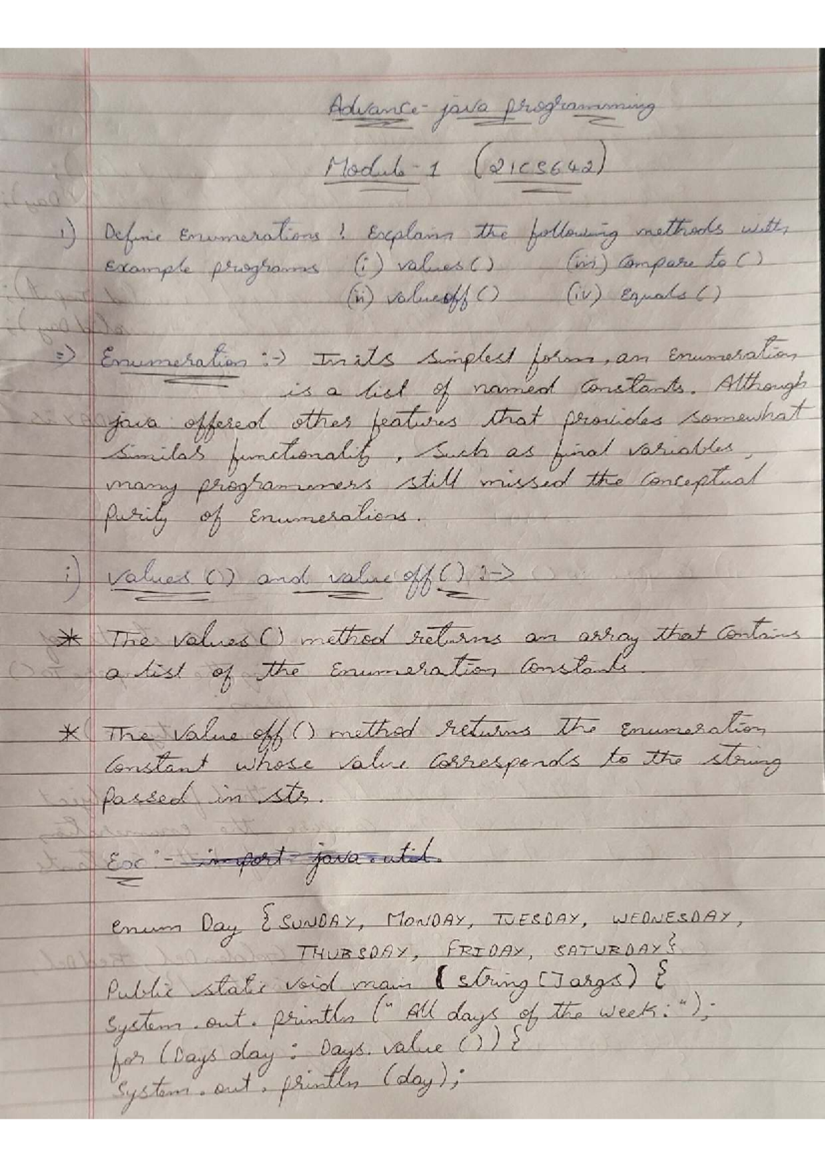 Advance Java Programming Module 1 (21C5642) Key Concepts and Examples - Studocu