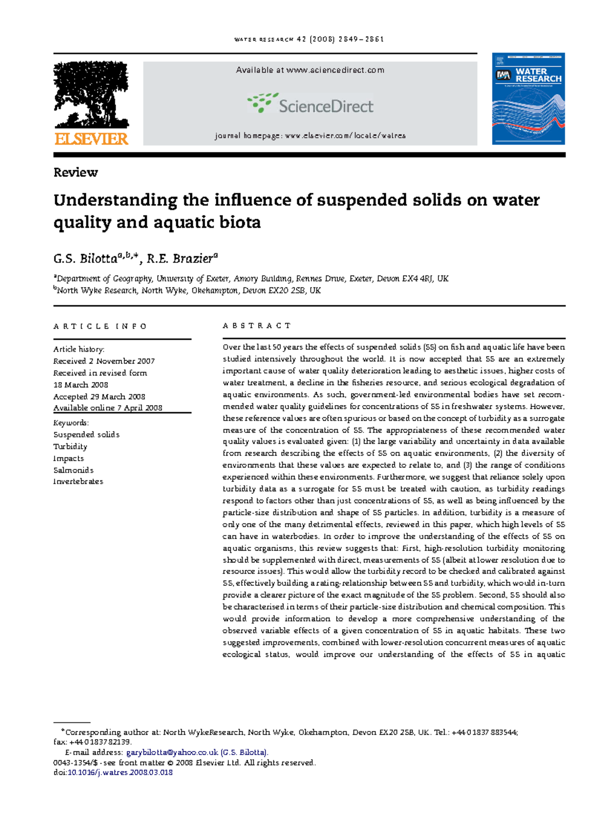 Understanding the Impact of Suspended Solids on Water Quality Standards ...