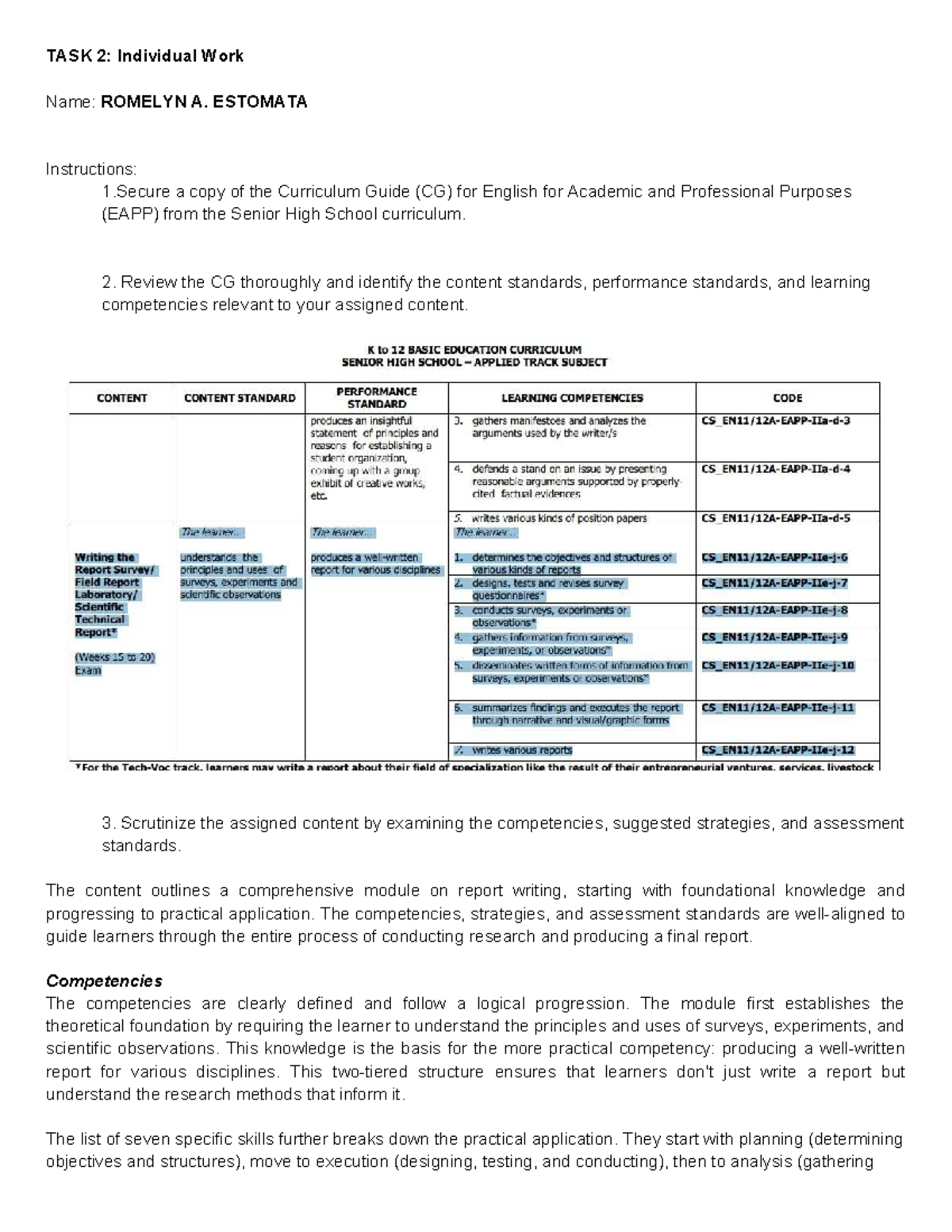 EAPP Task 2: Comprehensive Module on Report Writing - Studocu