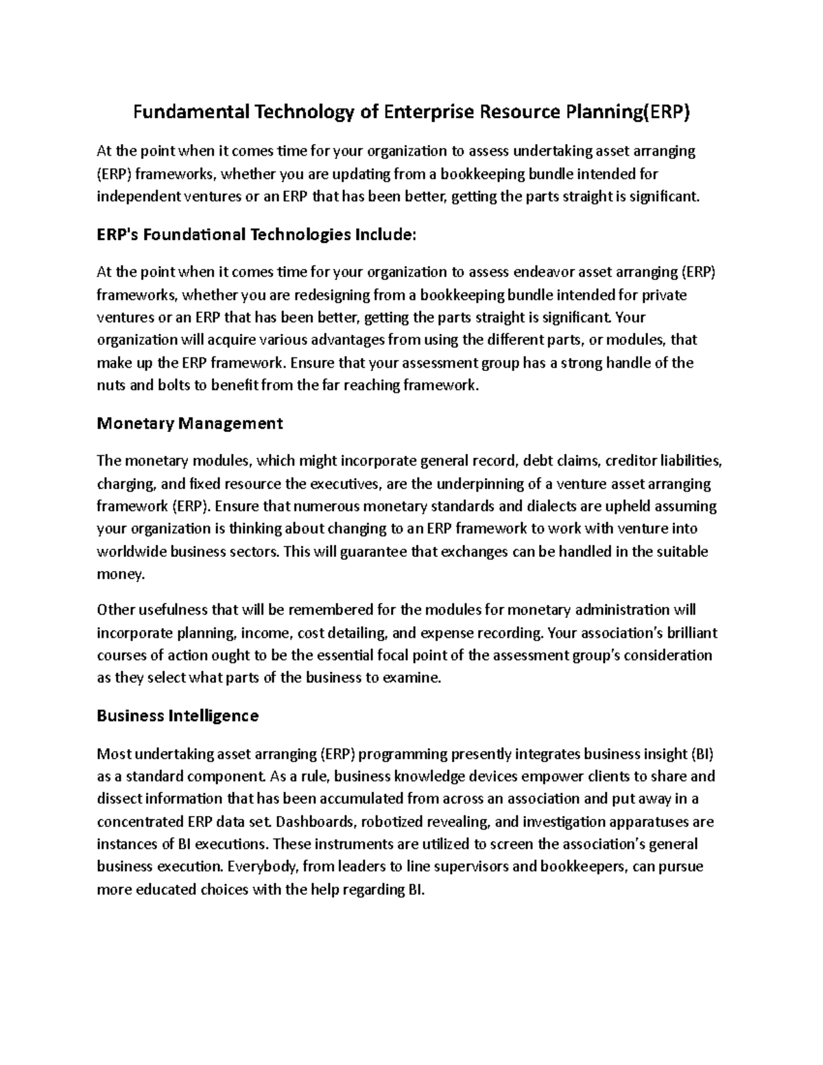 Fundamental Technology of Enterprise Resource Planning(ERP) - ERP's ...