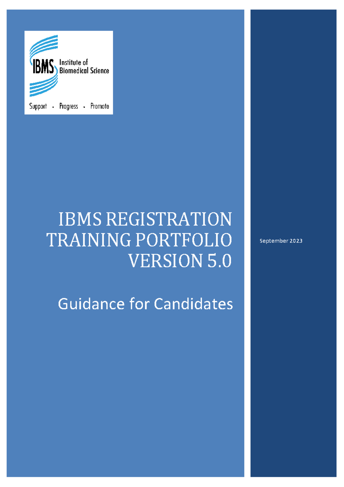 IBMS Registration Training Portfolio Guidance (Version 5, Sept 2023 ...