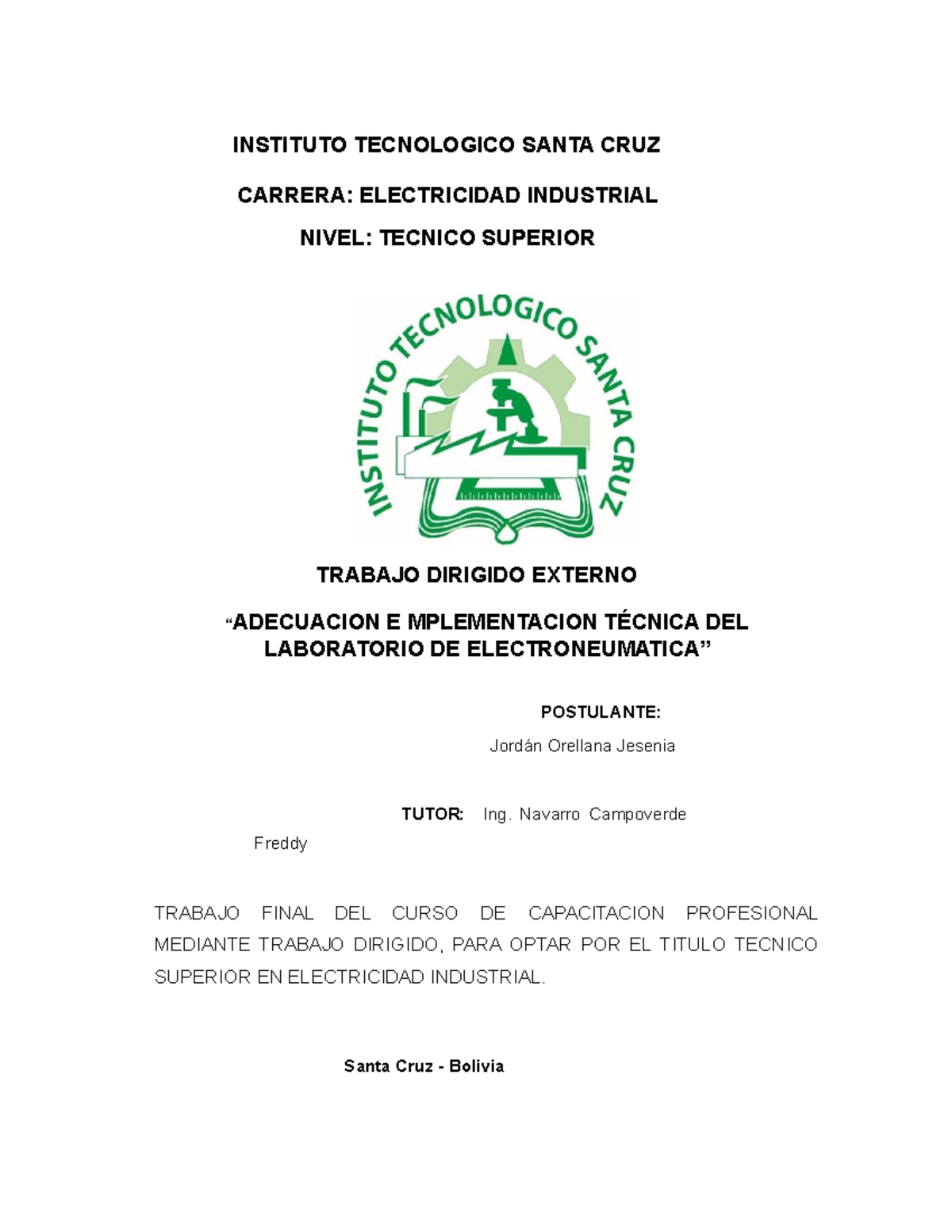 Proyecto Final: Implementación del Laboratorio de Electroneumática - EIE 06-24 - Studocu