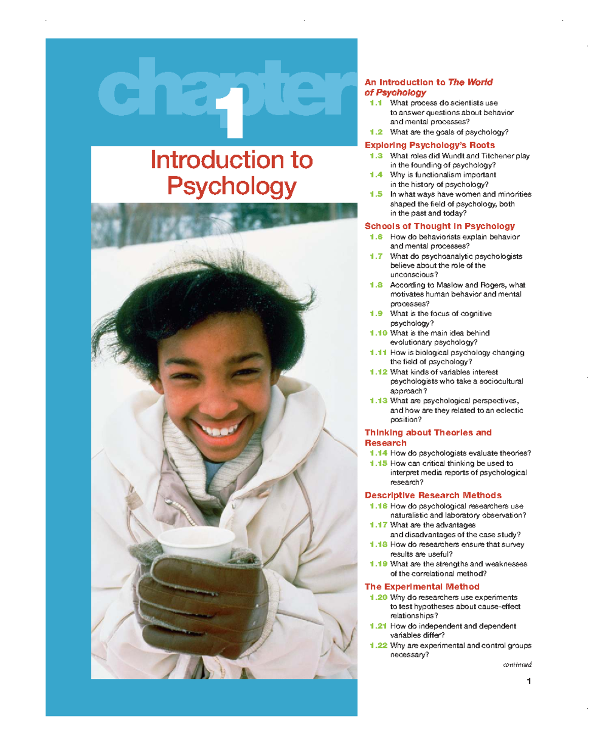 Introduction to Psychology: Chapter 1 Overview and Key Concepts - Studocu