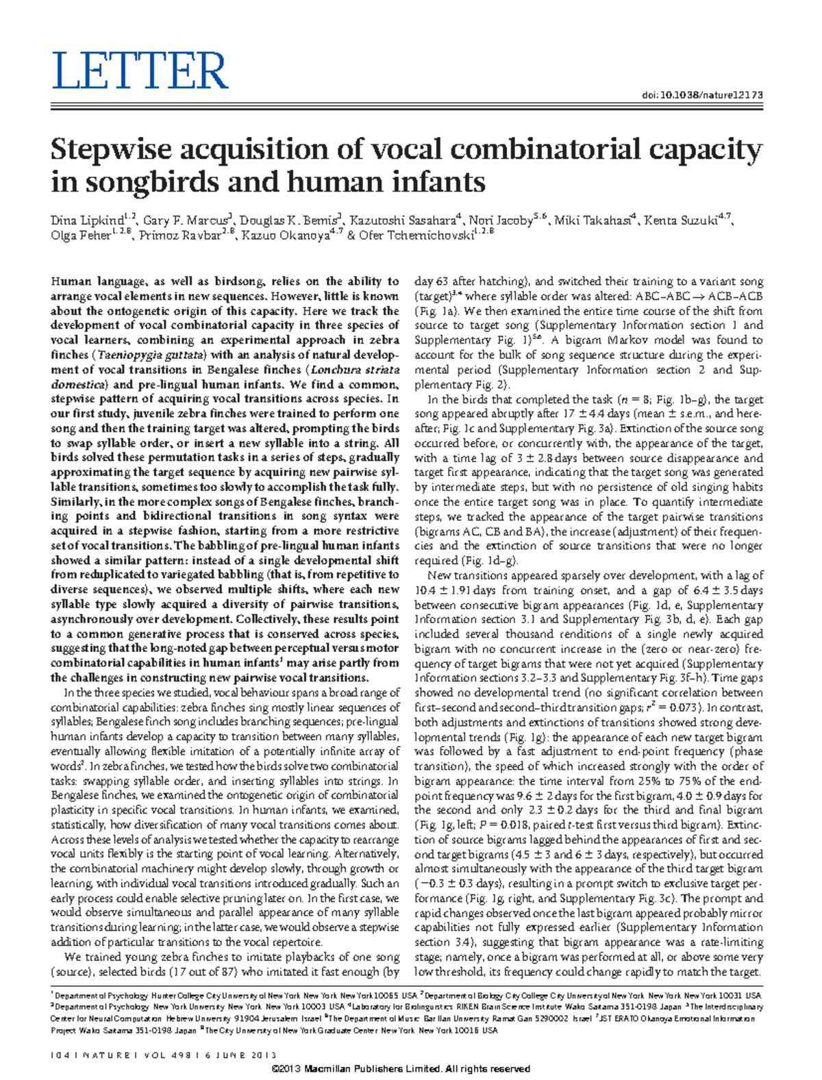 Lipkind 2013 - Goodnotes - LETTER ####### doi:10/nature Stepwise ...