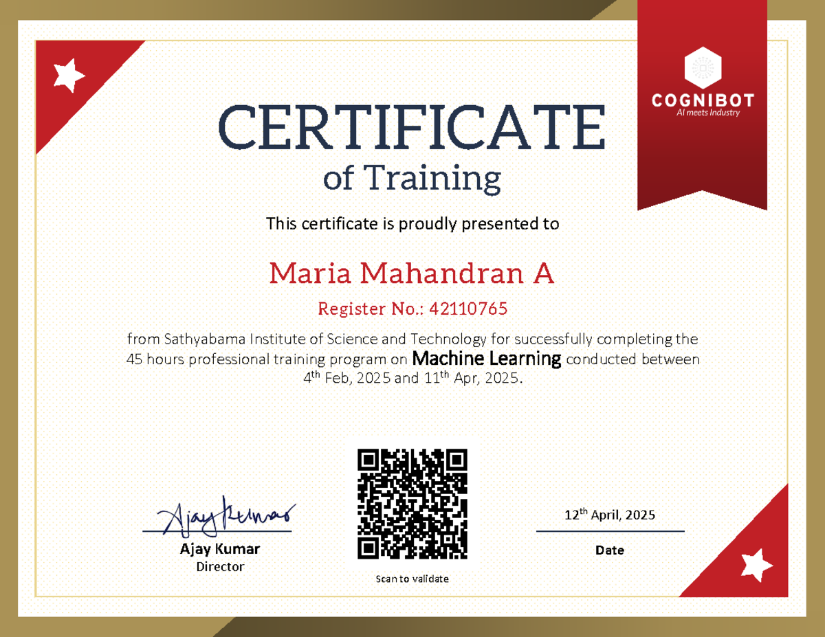 42110765 - nil - computer science - CERTIFICATE of Training This ...