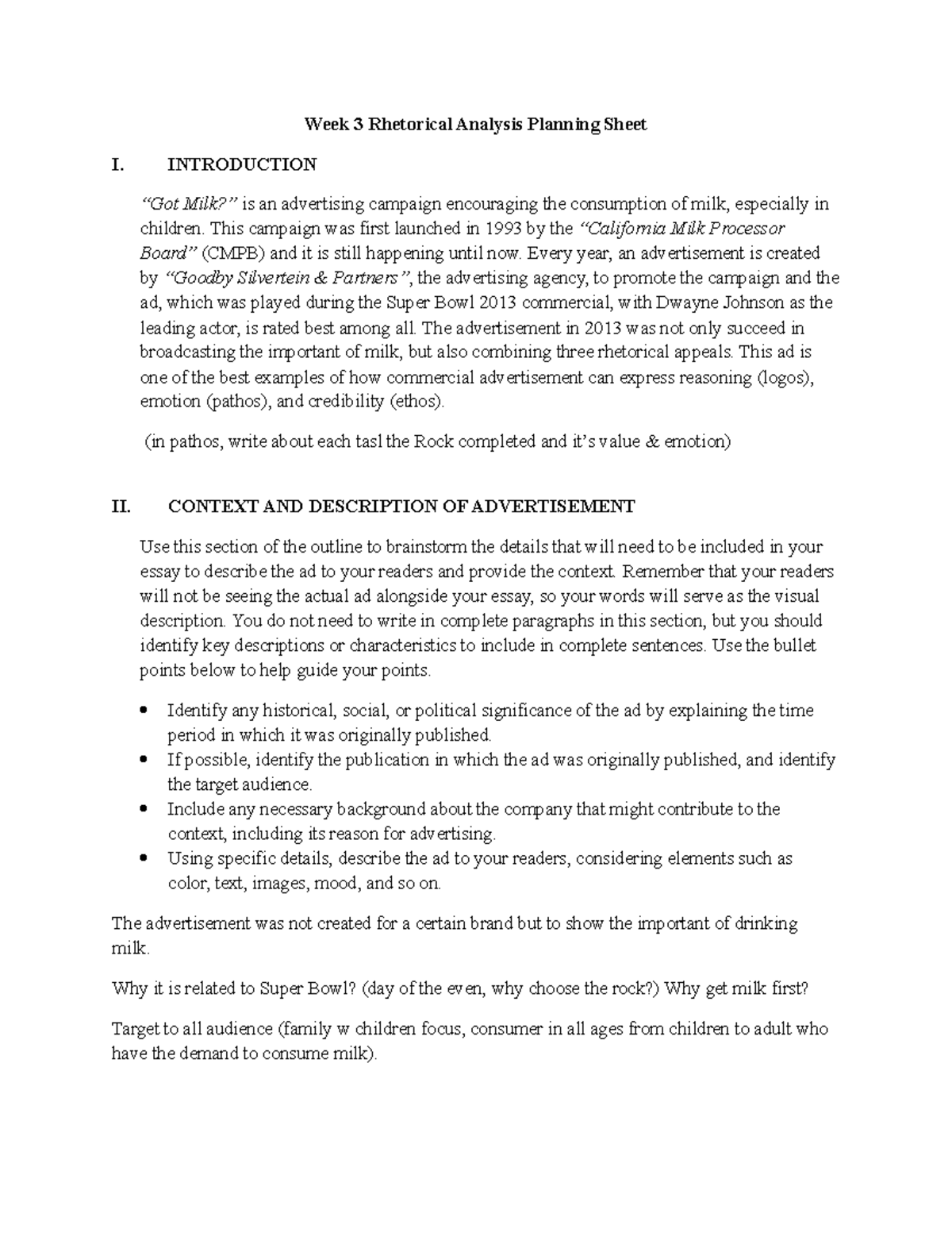 Week 3 Rhetorical Analysis Planning Sheet Template 2 - Week 3 ...