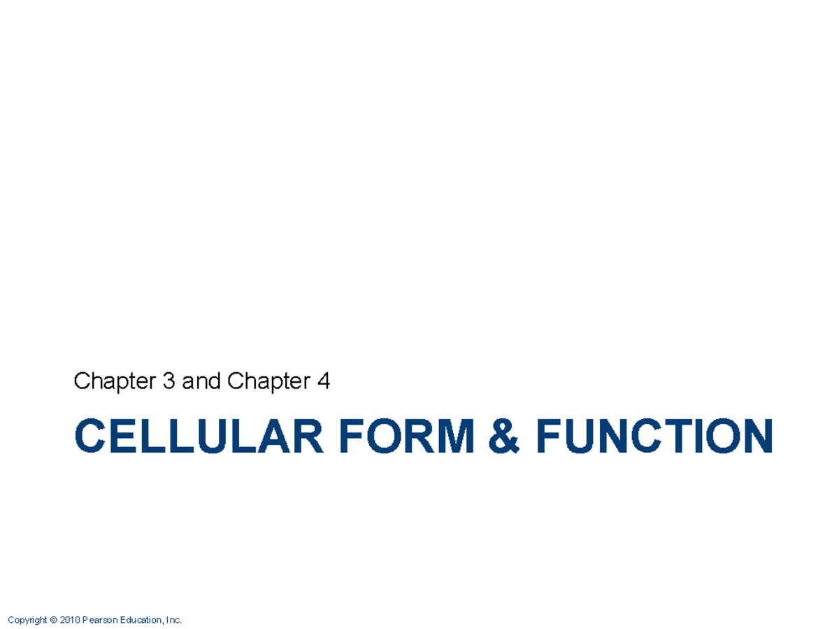 Chapter 3 & 4: Cellular Form and Function Overview (BIO 2025) - Studocu