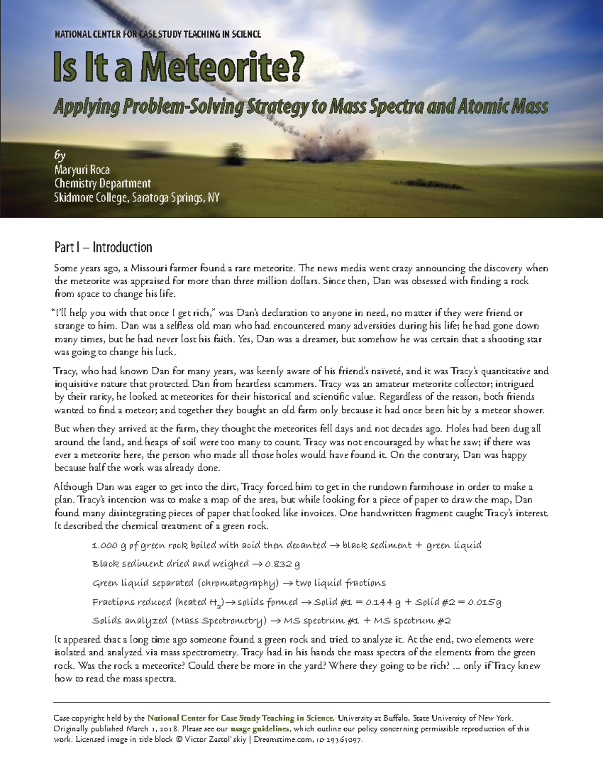 Is It a Meteorite? Case Study on Mass Spectra and Atomic Mass (CHEM 101 ...