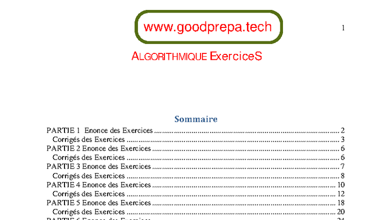 Algorithmique S3 - Exercices et Corrigés Complet - Studocu