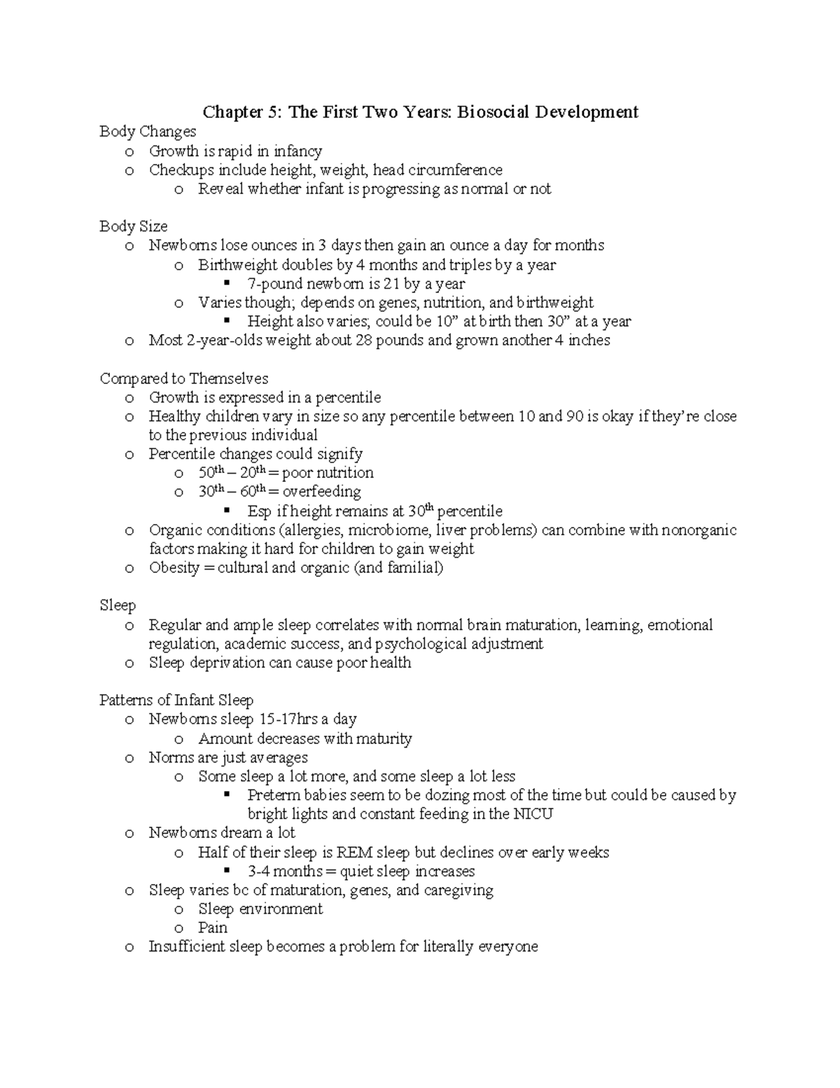 PSY350 - Chapter 5 - Biosocial Development in Early Childhood - Studocu