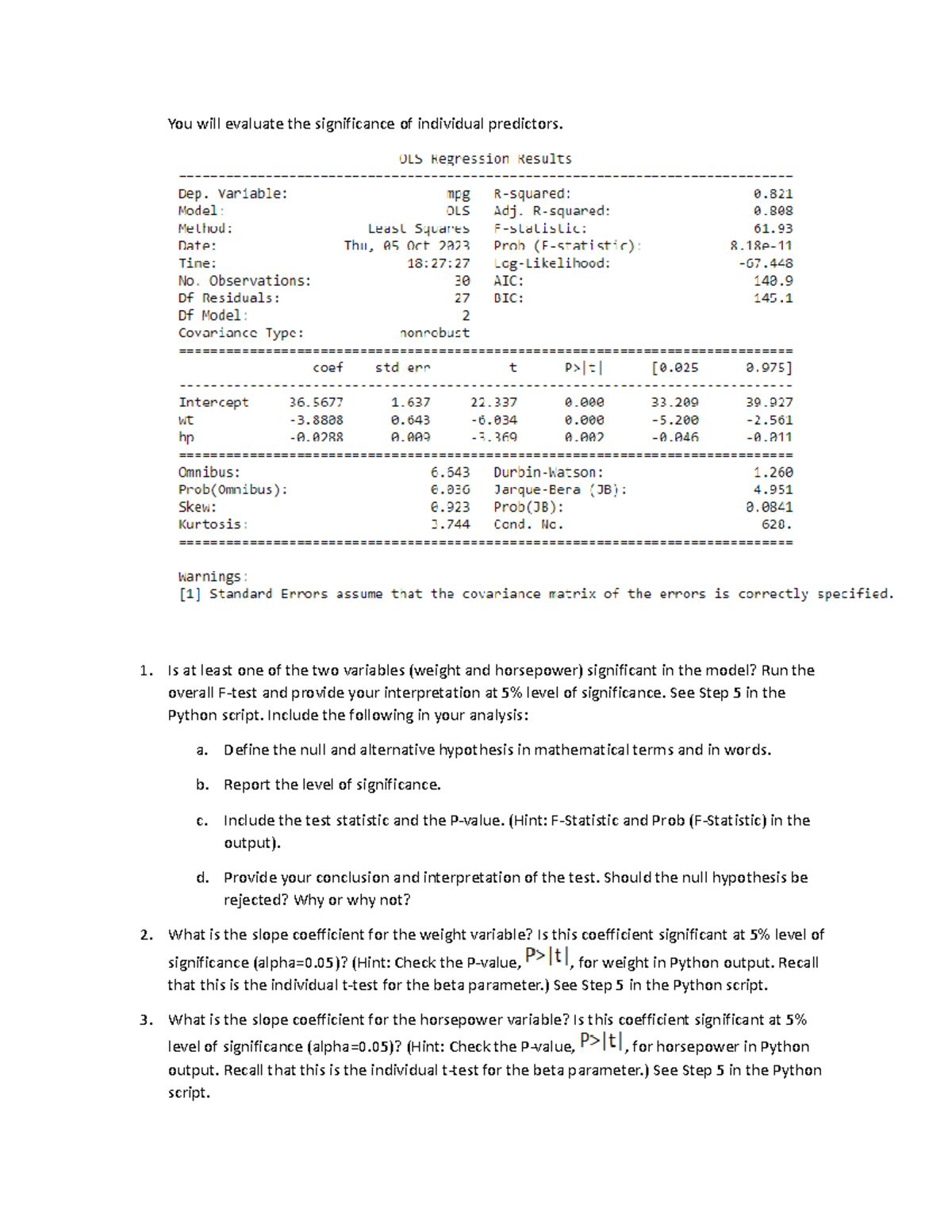 7-2 Discussion - Interpreting Multiple Regression Models Contains ...