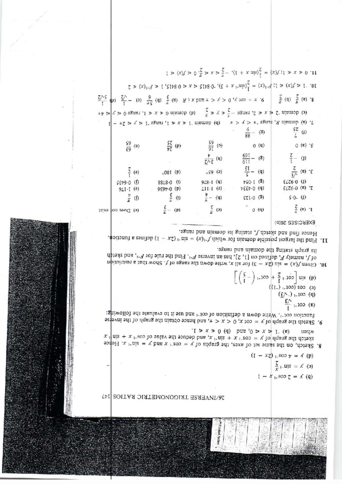 Trigonometric Ratios and Inverse Functions - 26(b) Notes - Studocu
