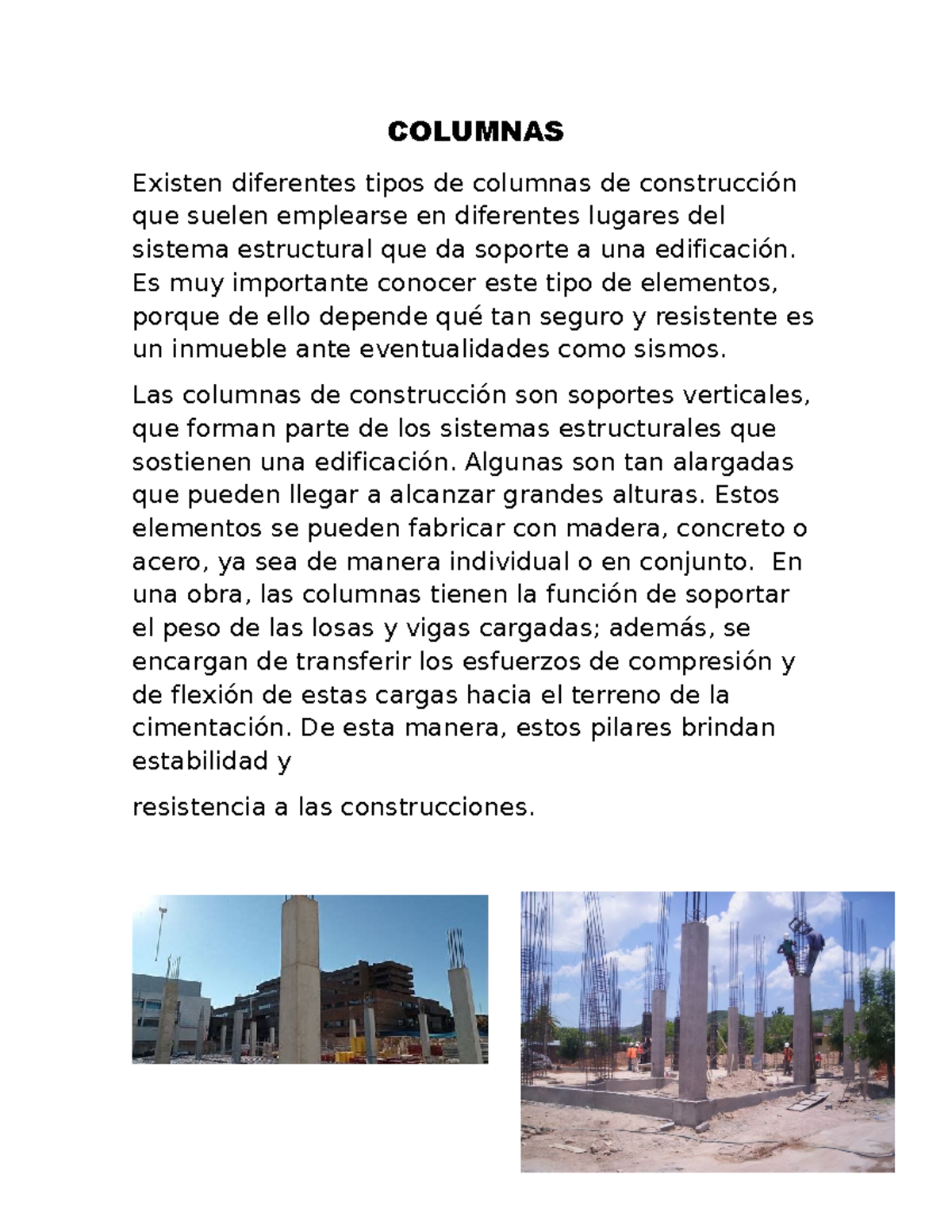 Columnas y Diagonales en Construcción: Tipos y Funciones Estructurales ...