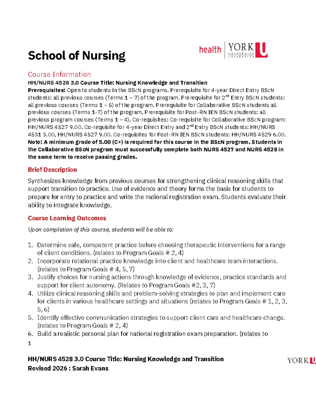 NURS 4528 3.0: Nursing Knowledge and Transition Course Overview - Studocu
