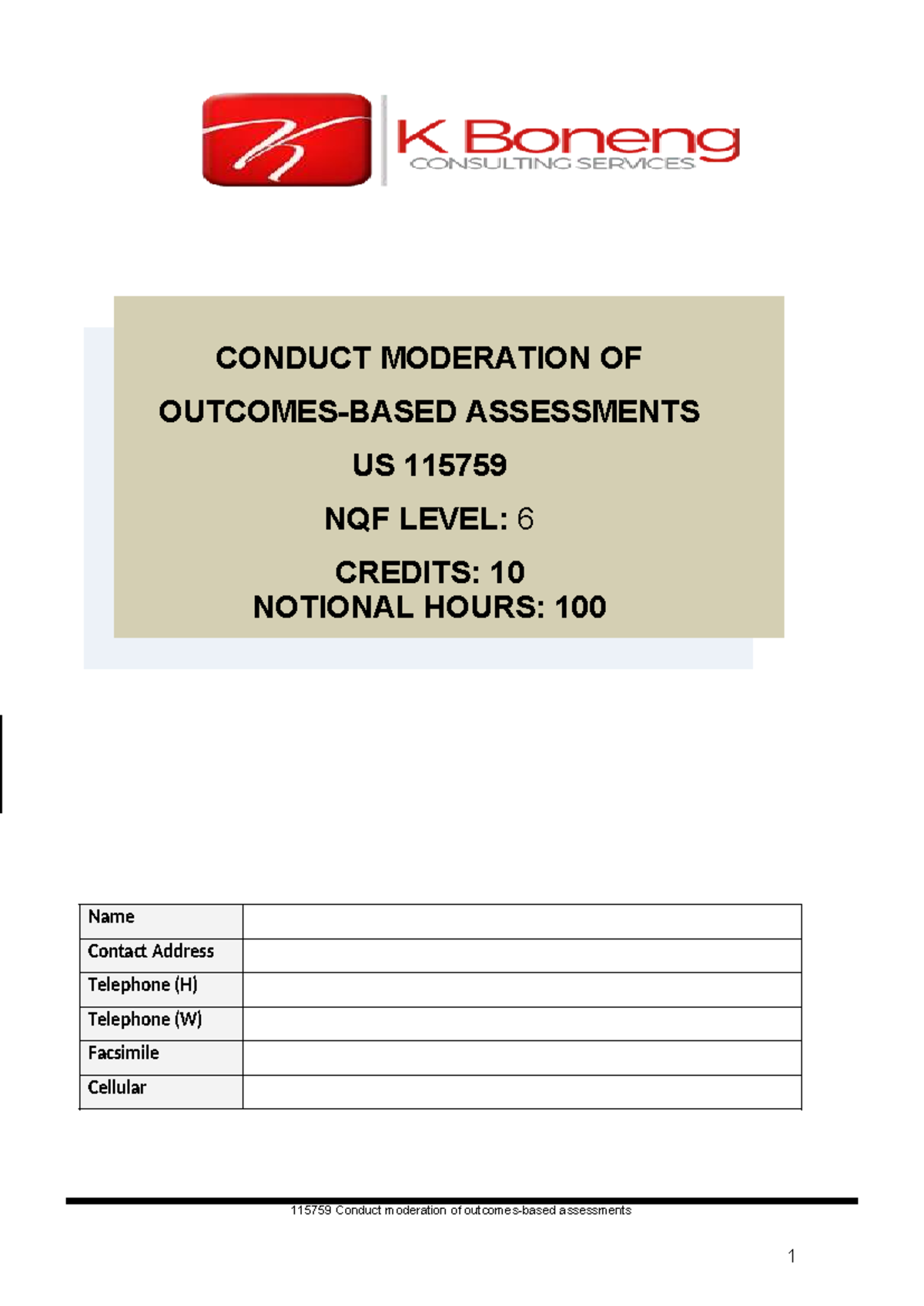 115759 - Moderation Guide for Outcomes-Based Assessment Process - Studocu