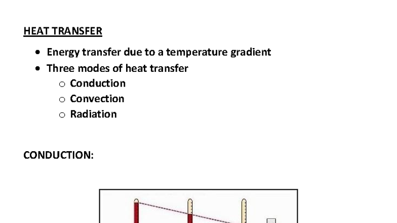 HEAT TRANSFER Review: Conduction, Convection, and Radiation - Studocu