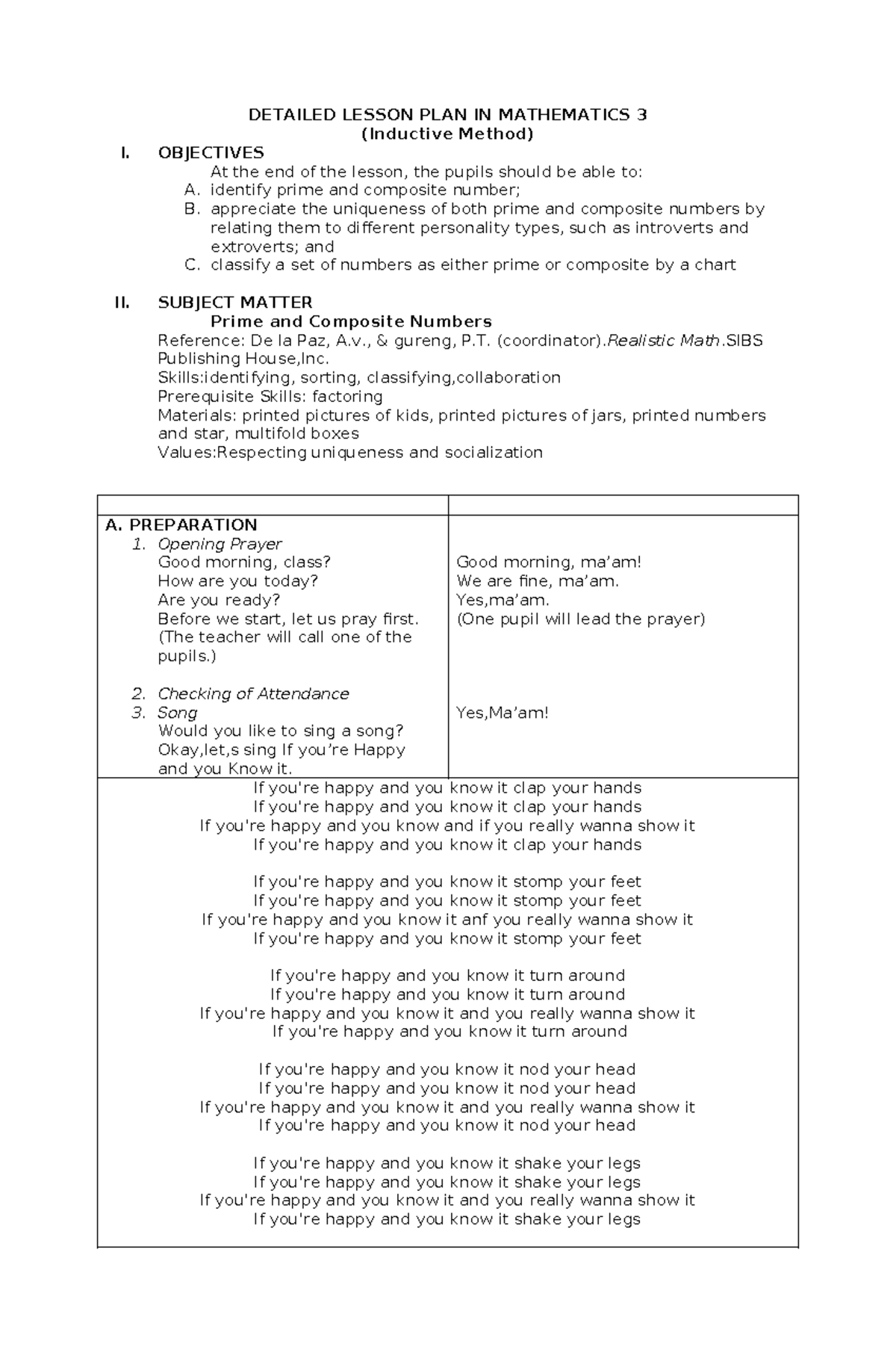 GRP7 - Math 3 Detailed Lesson Plan: Prime & Composite Numbers - Studocu