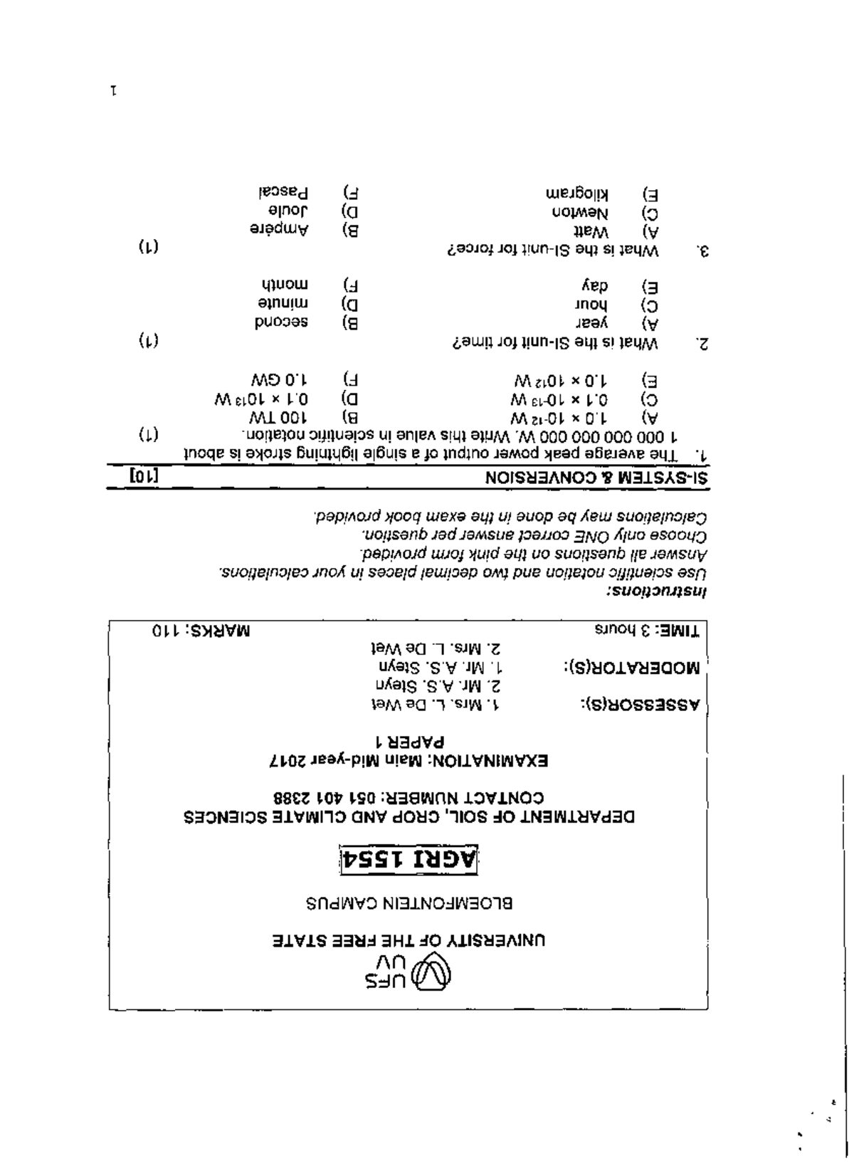 Past Exam Paper 2017: Prepare for Success in Your Studies - Studocu