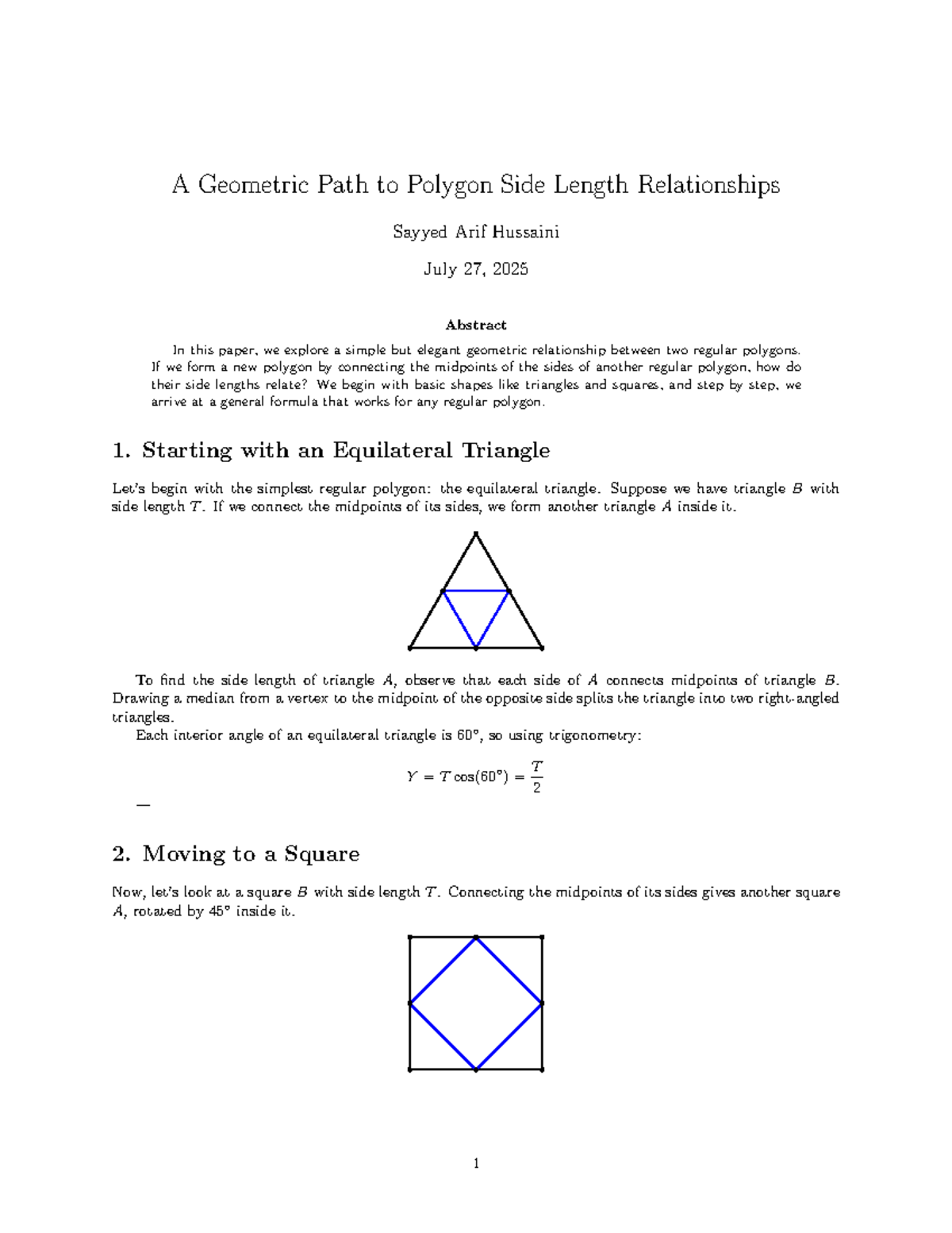 A Geometric Path to Polygon Side Length Relationships - Studocu
