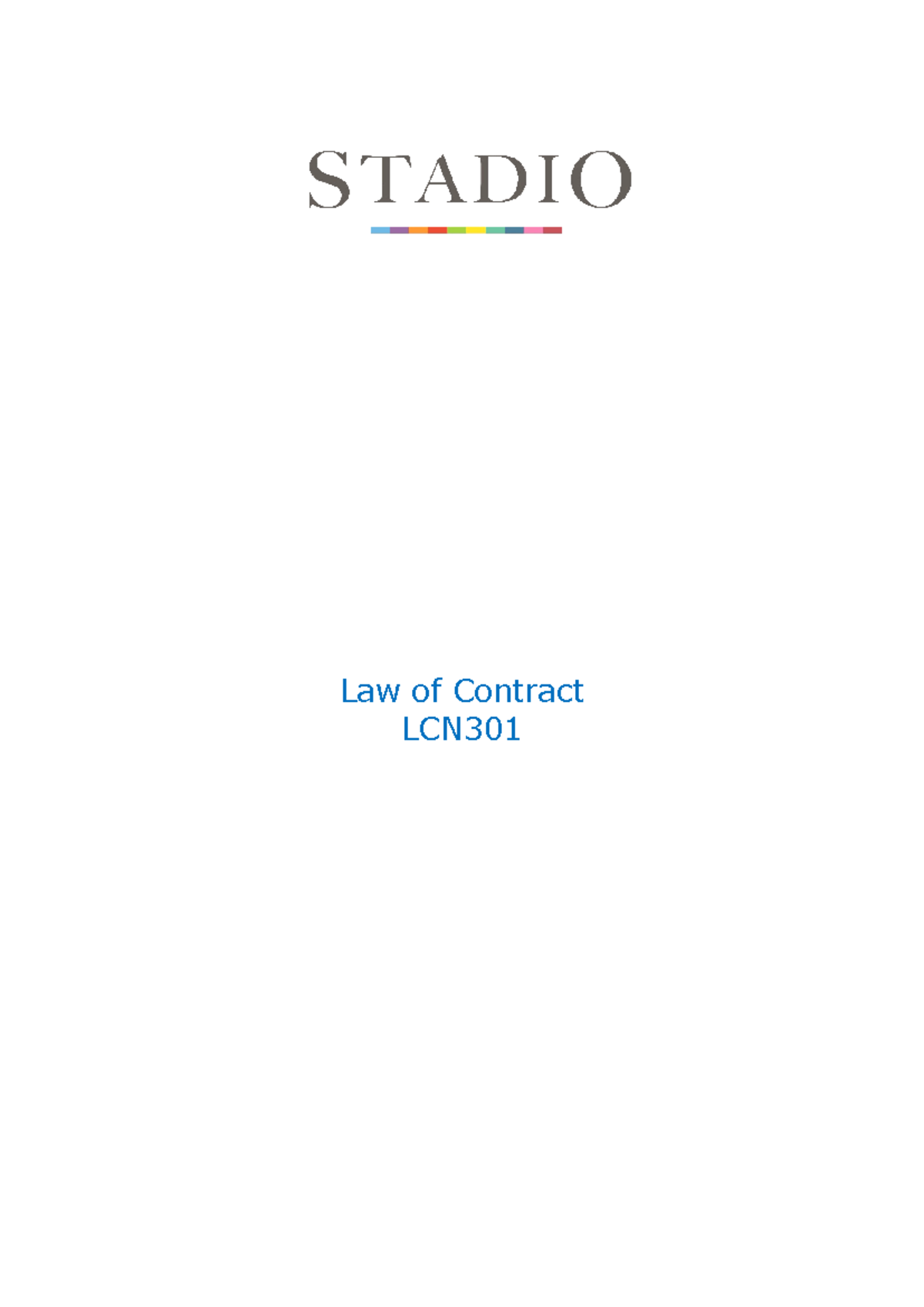 LCN301+2024+01+SG - Tutorial letter and assignment - Law of Contract ...