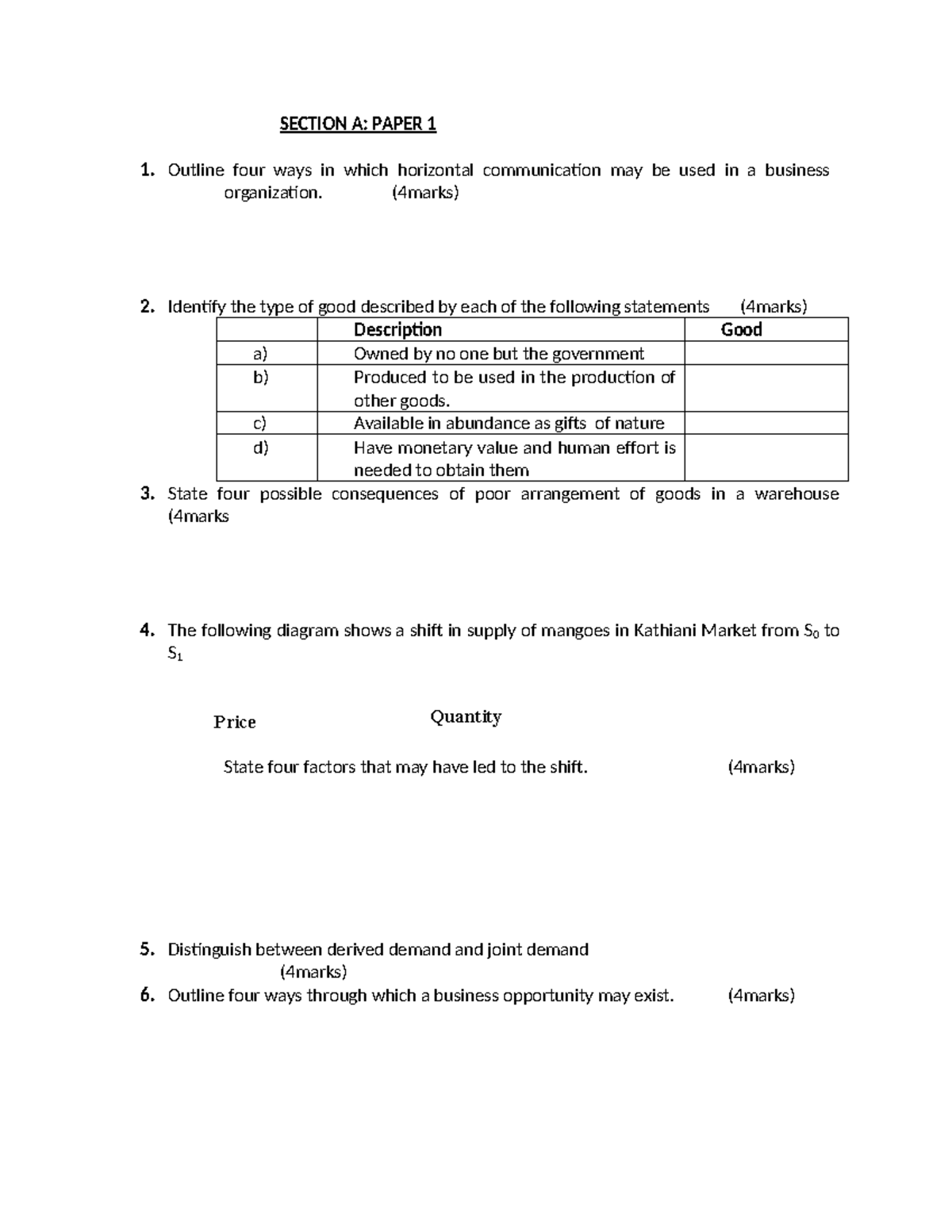 BUSINESS STUDIES 565: MID TERM EVALUATION TEST FORM 3 TERM 1 - Studocu