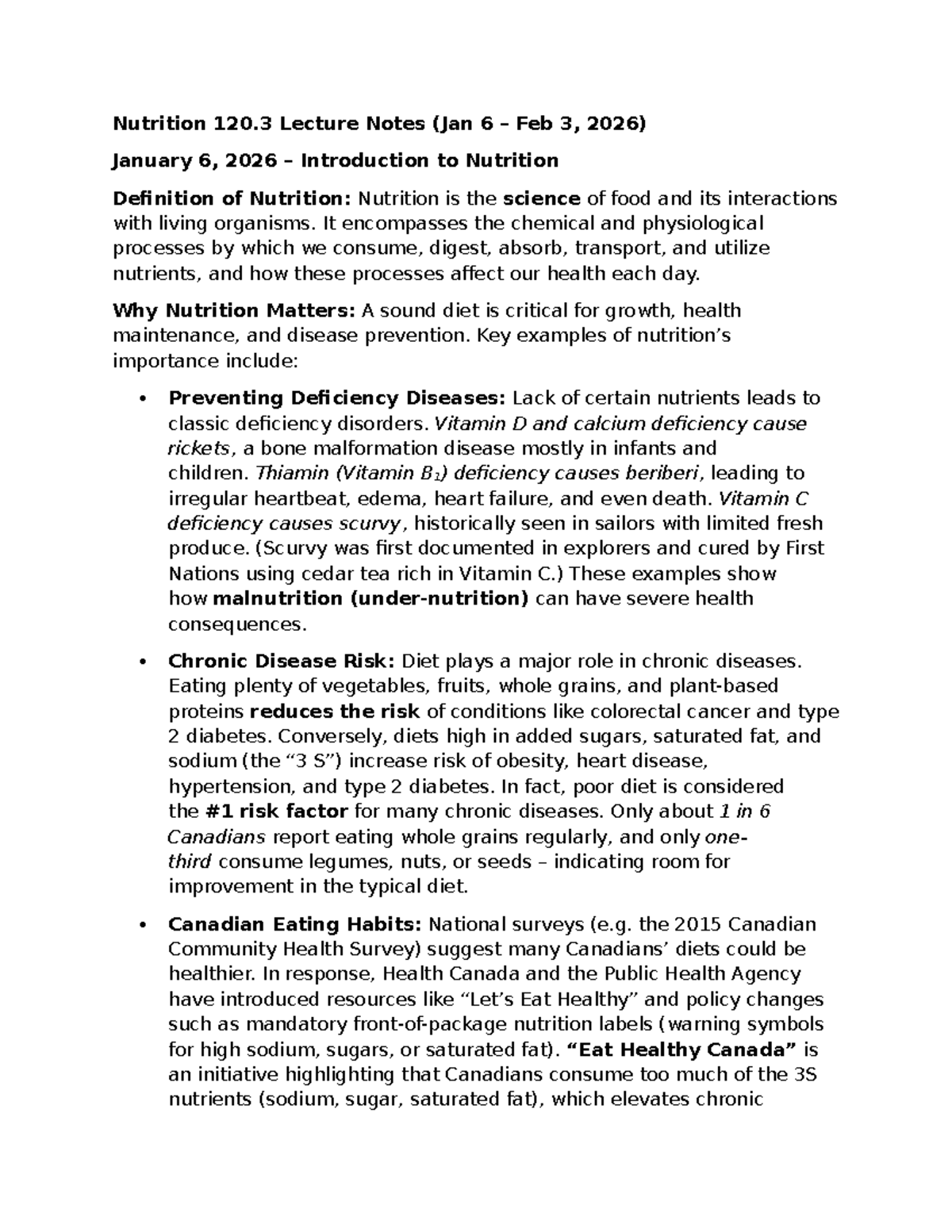 Nutrition 120.3 Midterm Review: Key Concepts and Guidelines - Studocu