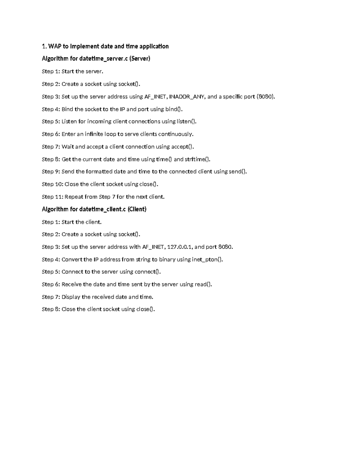 Network Practice: Date/Time & UDP Server/Client Implementation - Studocu