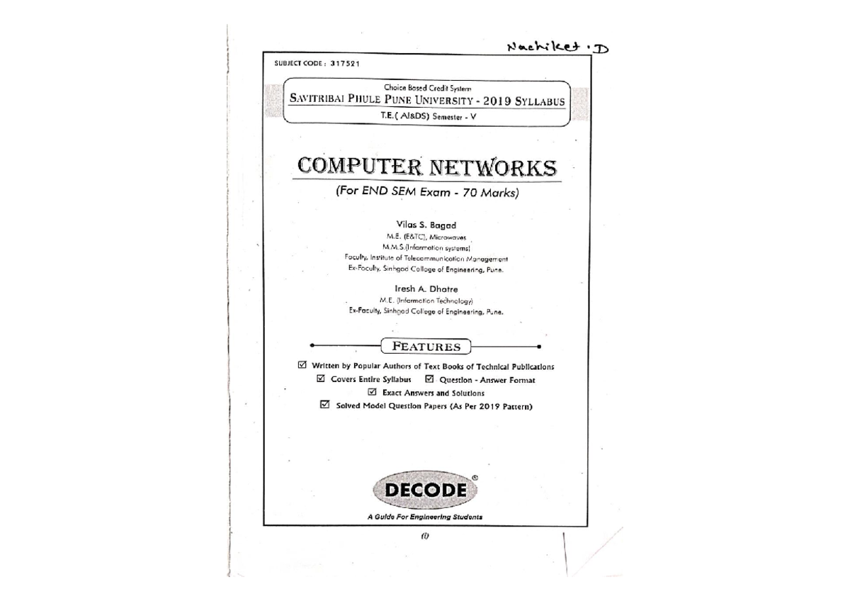 CN Endsem Decode - Nachiket D SUBJECT CODE : 317521 Choice Based Credit ...