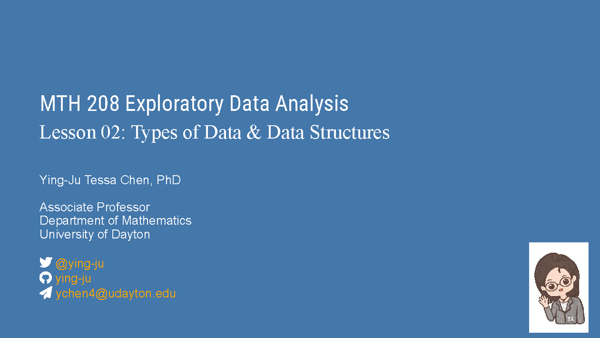 MTH 208 Exploratory Data Analysis Lesson 02: Data Types & Structures - Studocu