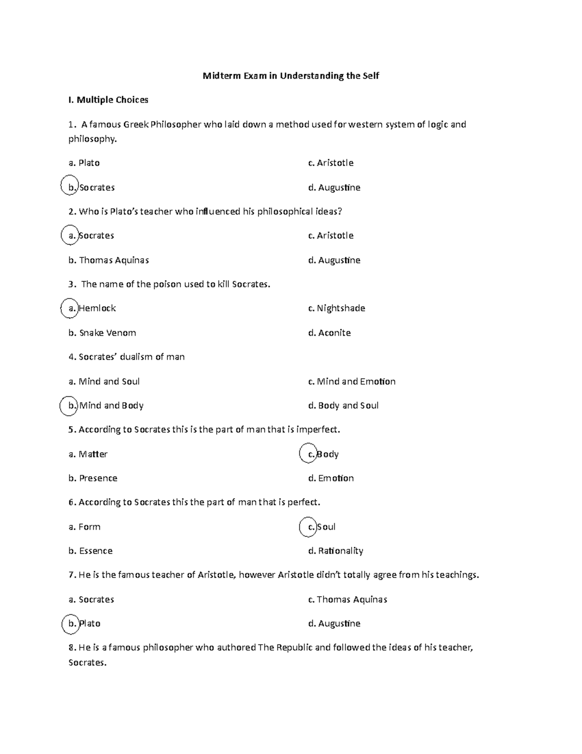 UTS - Midterm Exam Review in Understanding the Self - Studocu