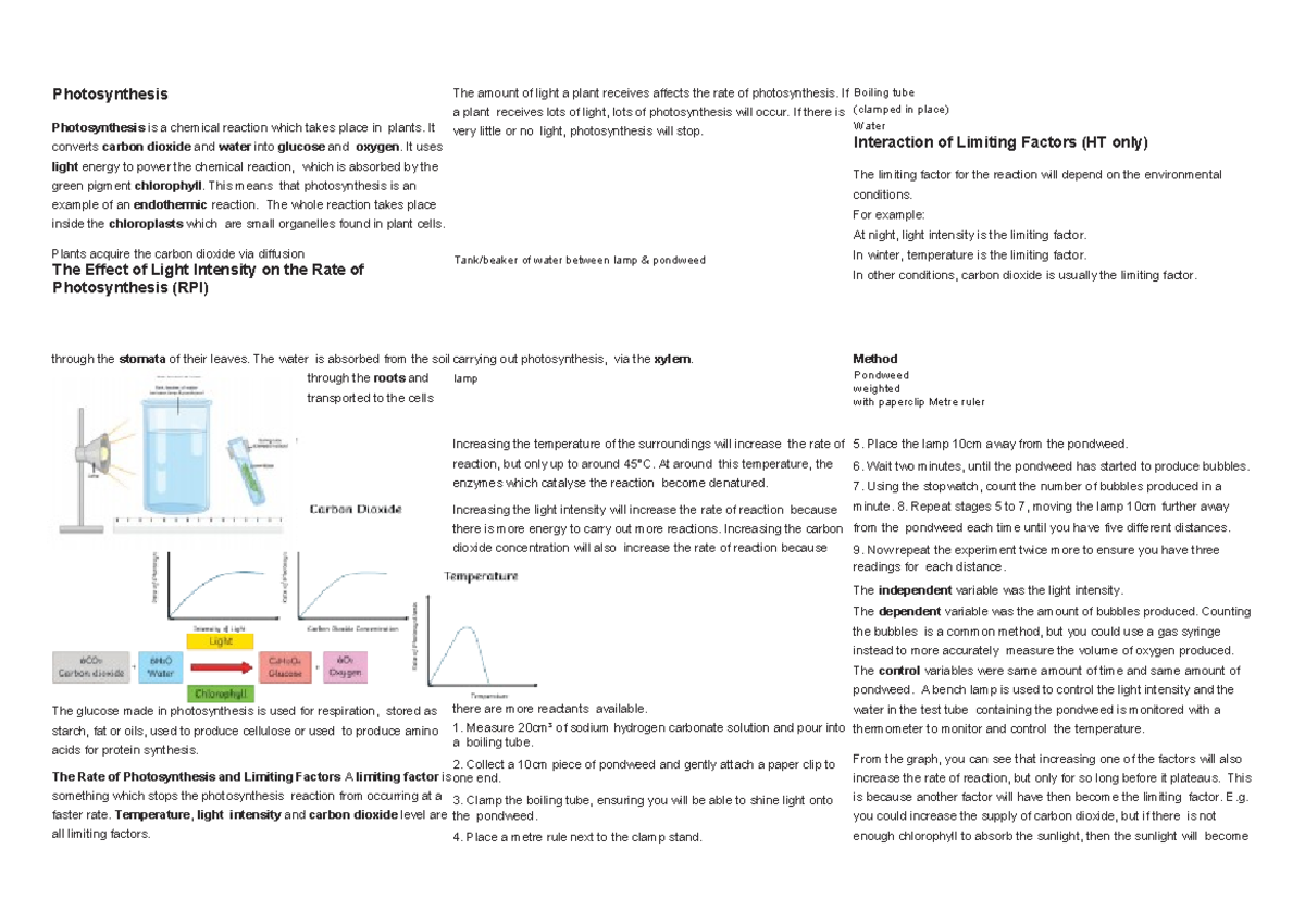 AQA Bioenergetics Study Notes: Key Concepts & Experiments - Studocu