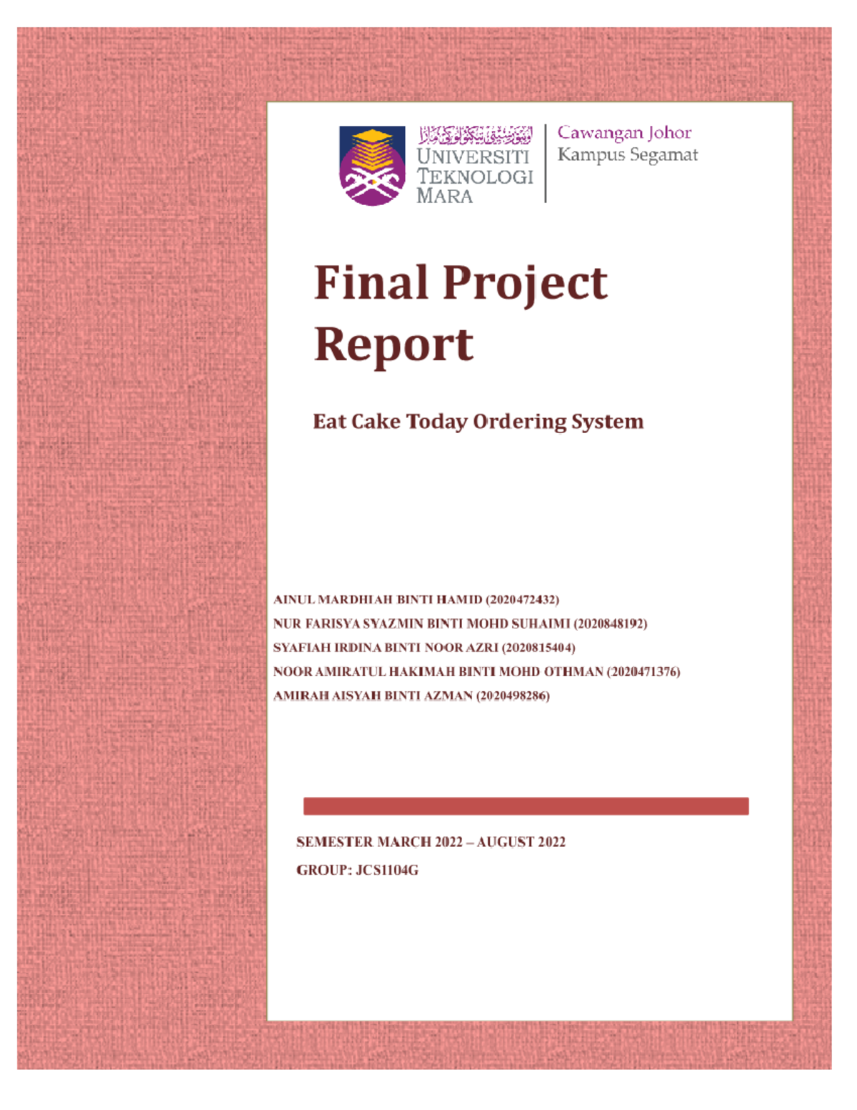 ISP250 Final Project Report 2022 - Table of Contents Introduction Problem Statement Project ...