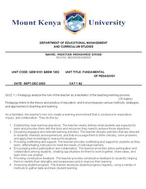 fundamentals of cbe - TOPIC ONE: BASIC EDUCATIONAL FRAMEWORK FOR CBC ...