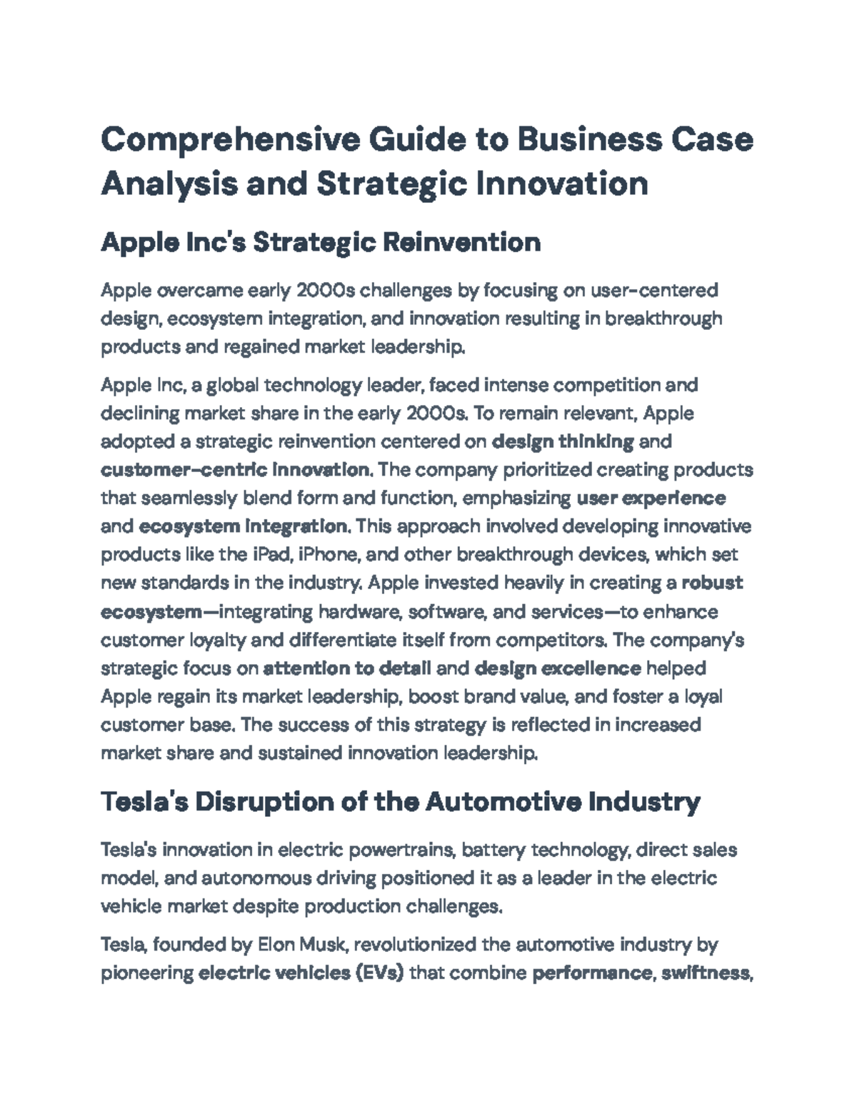 Comprehensive Guide on Business Case Analysis & Strategic Innovation ...
