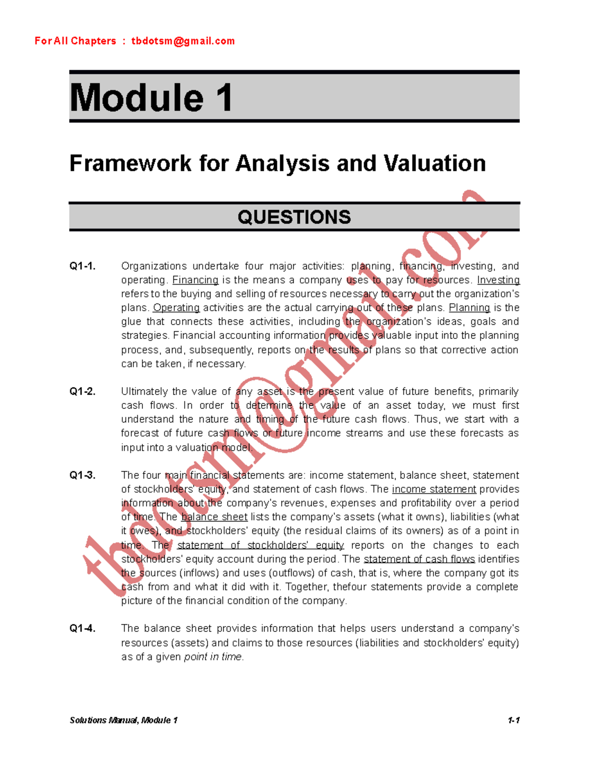 Solutions Manual for Financial Statement Analysis & Valuation 6th Ed ...