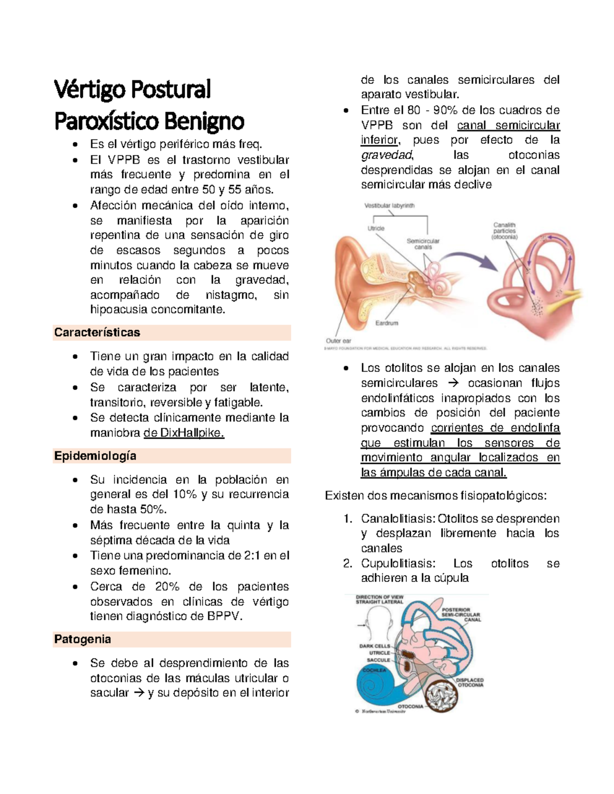 8. Vértigos. Vértigo Postural P.B. - Neuronitis vestibular - Enf ...
