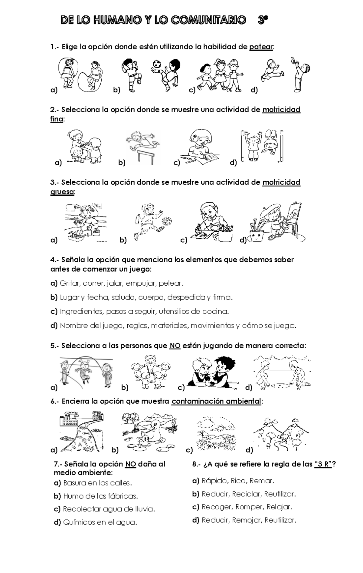 Examen DE LO Humano Y LO Comunitario 2DO TRIM 3º - Plantilla de ...