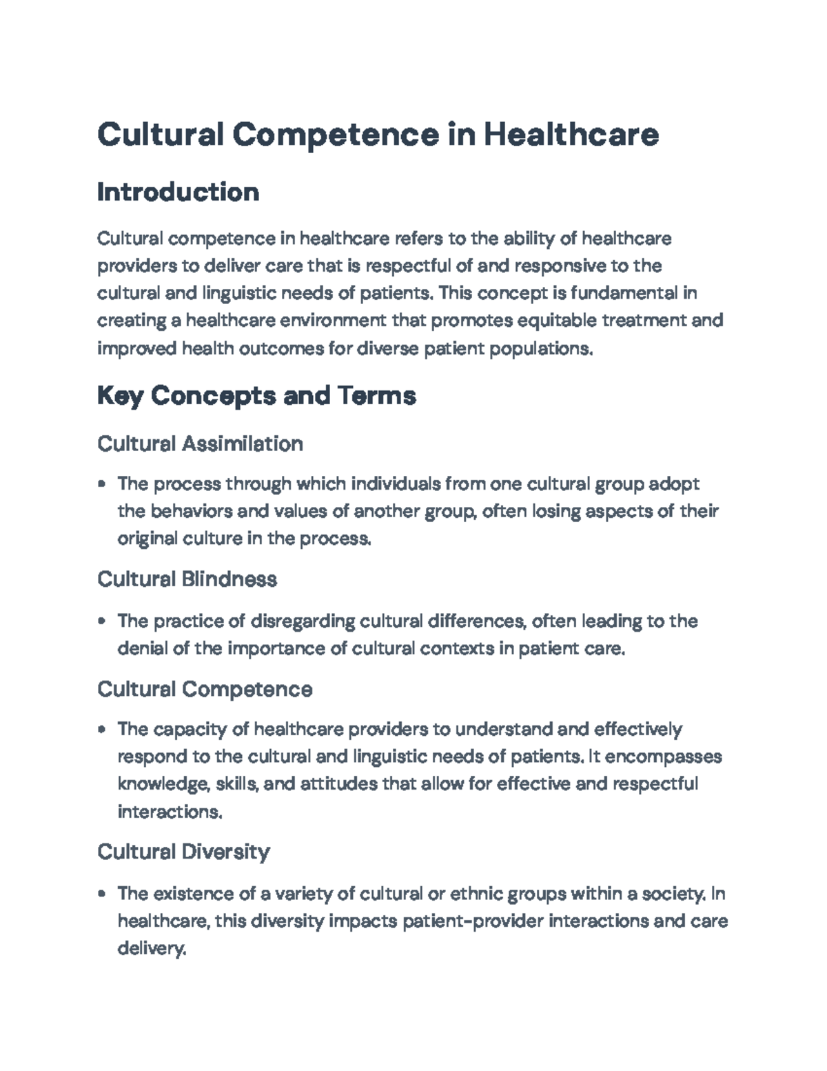 Cultural Competence in Healthcare: Key Concepts and Strategies ...