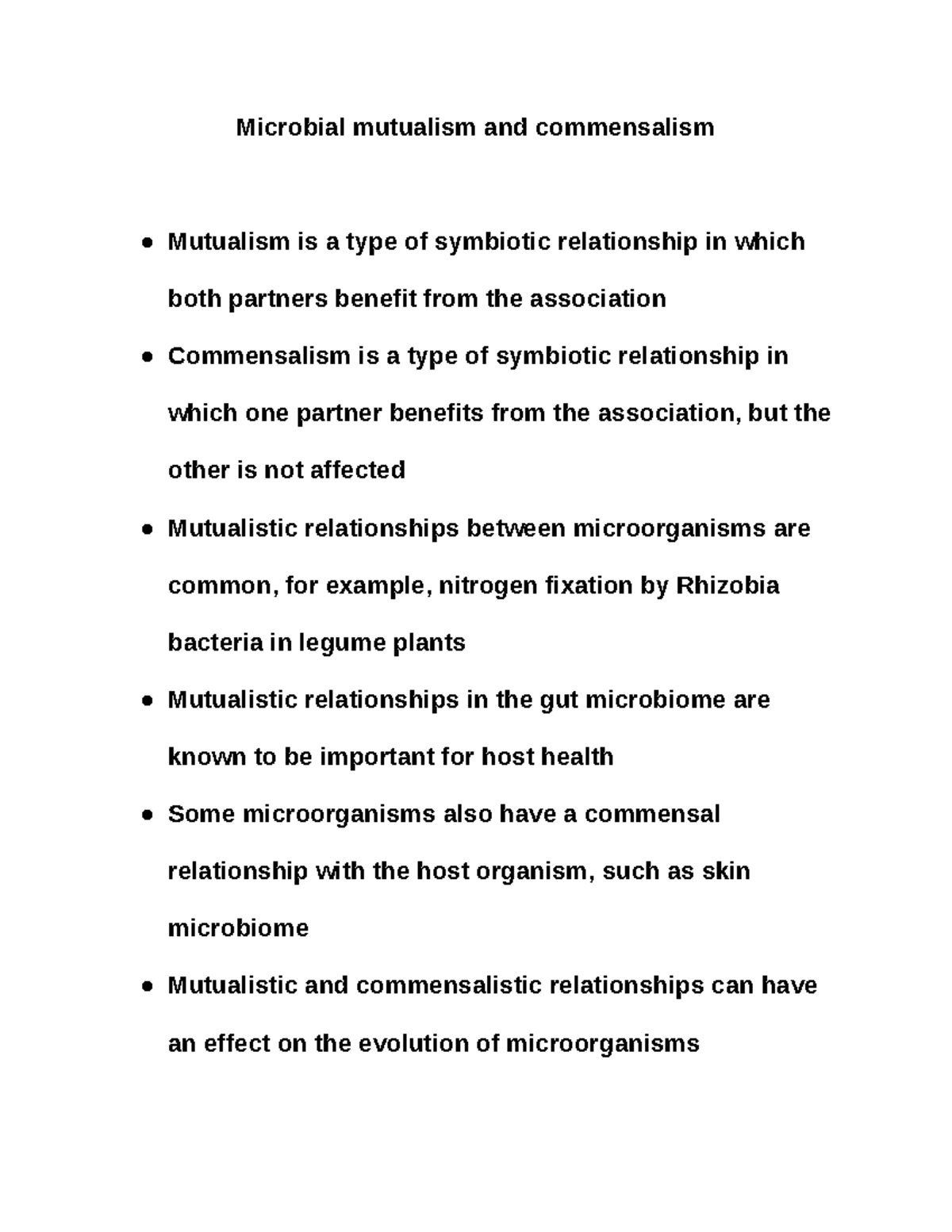 Microbial mutualism and commensalism - Google Docs - Microbial ...