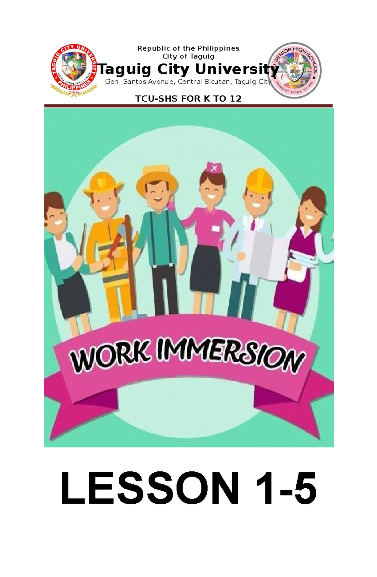 Work-immersion-Module-L-1-5 - ####### Republic of the Philippines ...