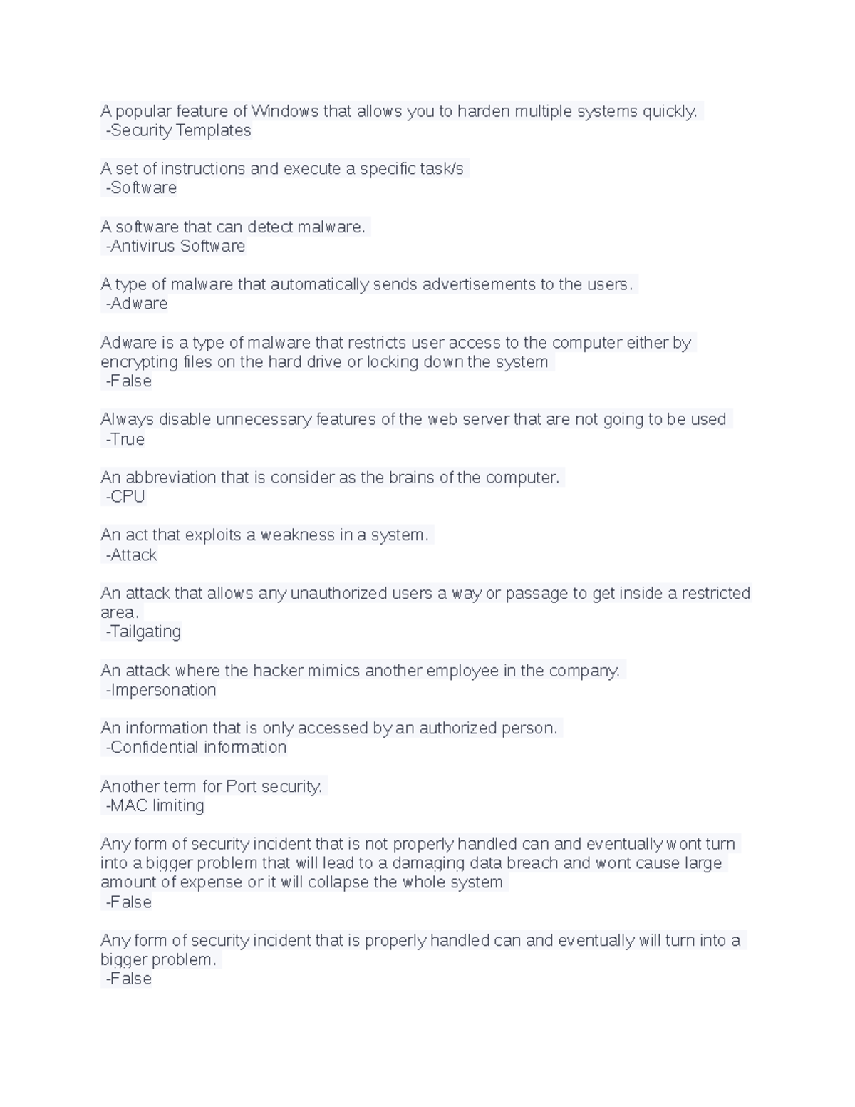 Network Security Preliminary Midterm Study Guide - Studocu